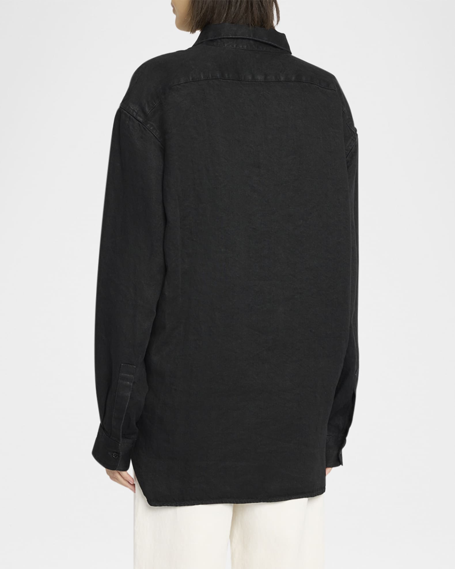 THE ROW Nesson Oversized Linen Button-Down Shirt | Neiman Marcus