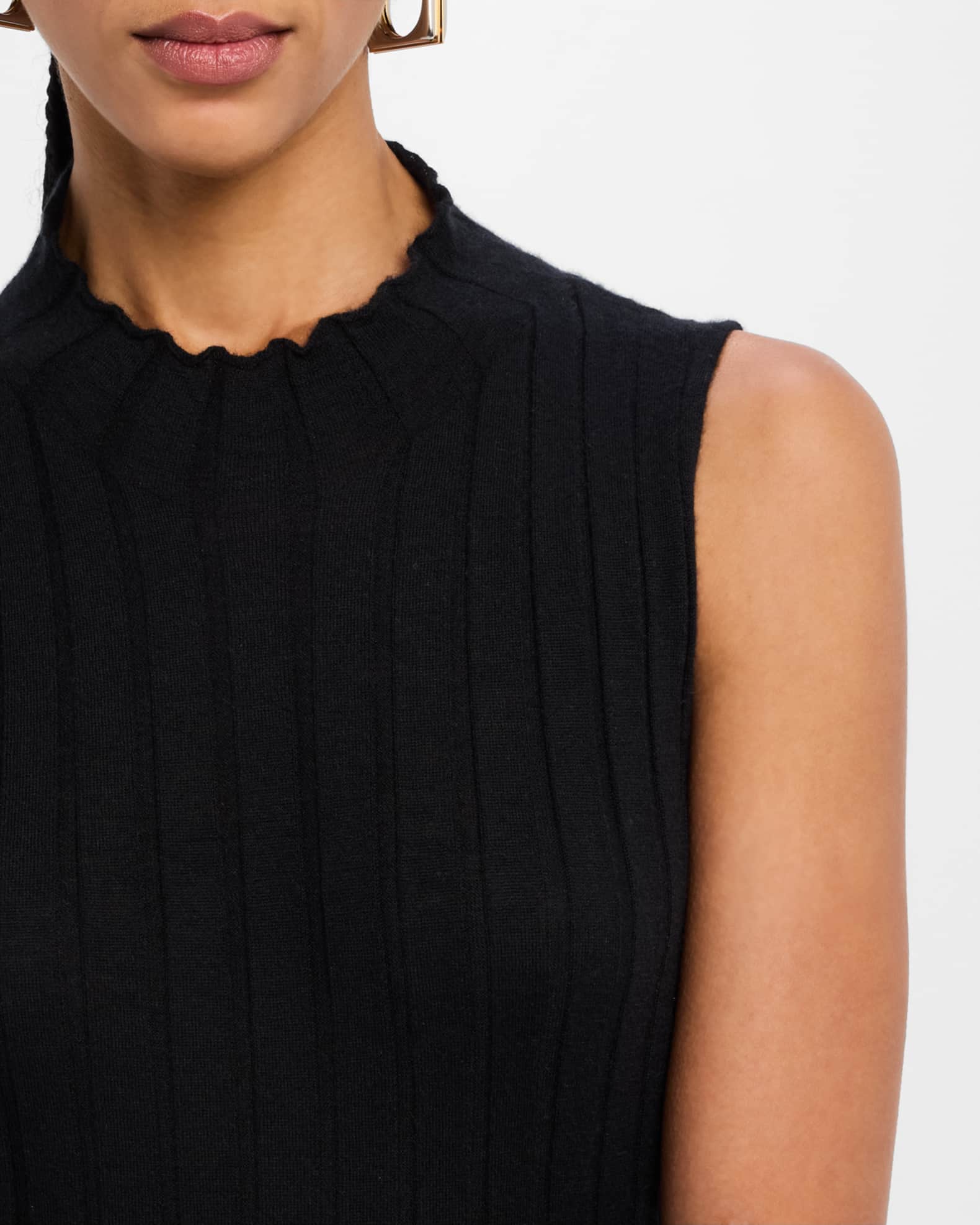 Guest in Residence Rib Mock-Neck Cashmere Shell | Neiman Marcus