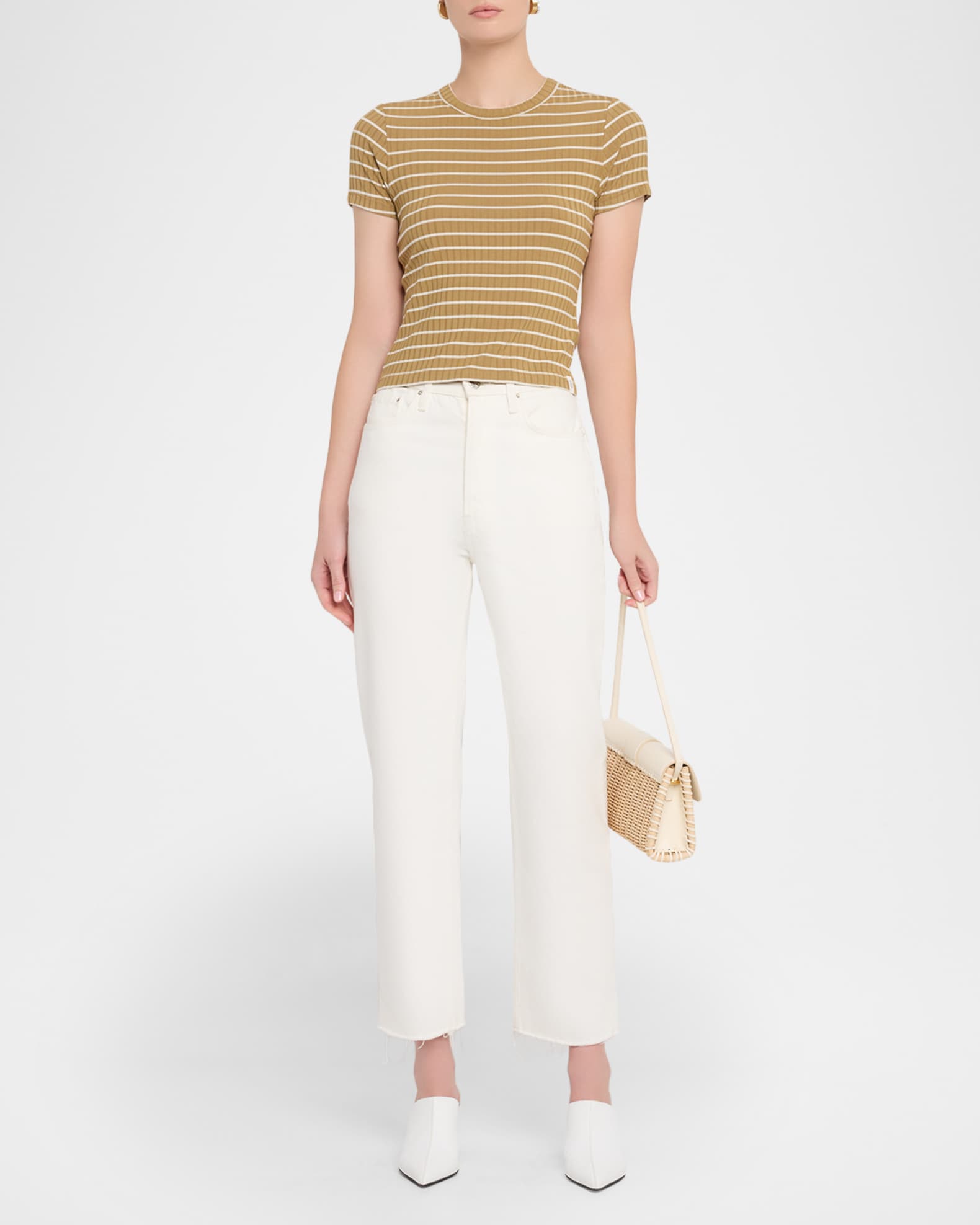 Rag & Bone Luca Stripe Baby Tee | Neiman Marcus