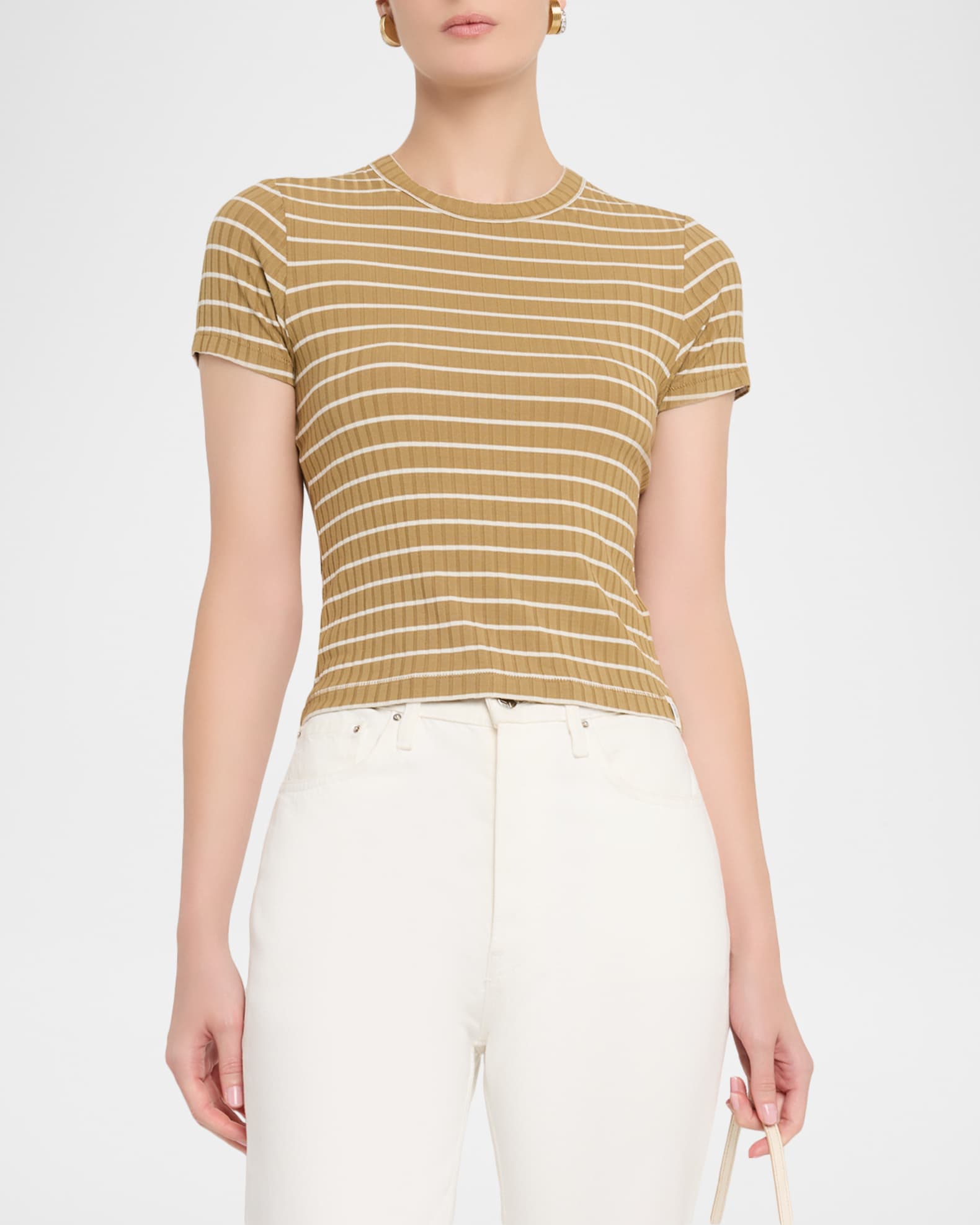 Rag & Bone Luca Stripe Baby Tee | Neiman Marcus