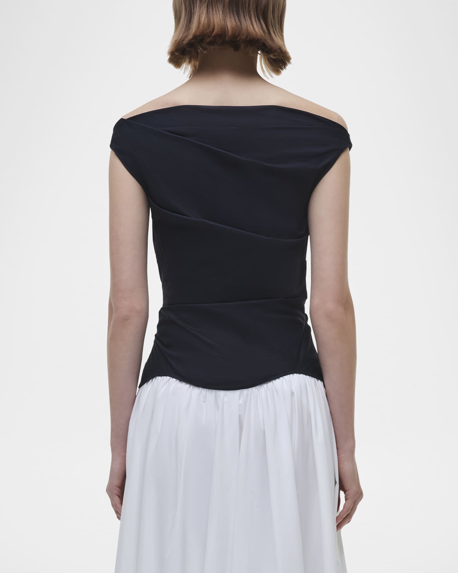 SIMKHAI Cersei Drop-Waist Off-The-Shoulder Midi Dress | Neiman Marcus