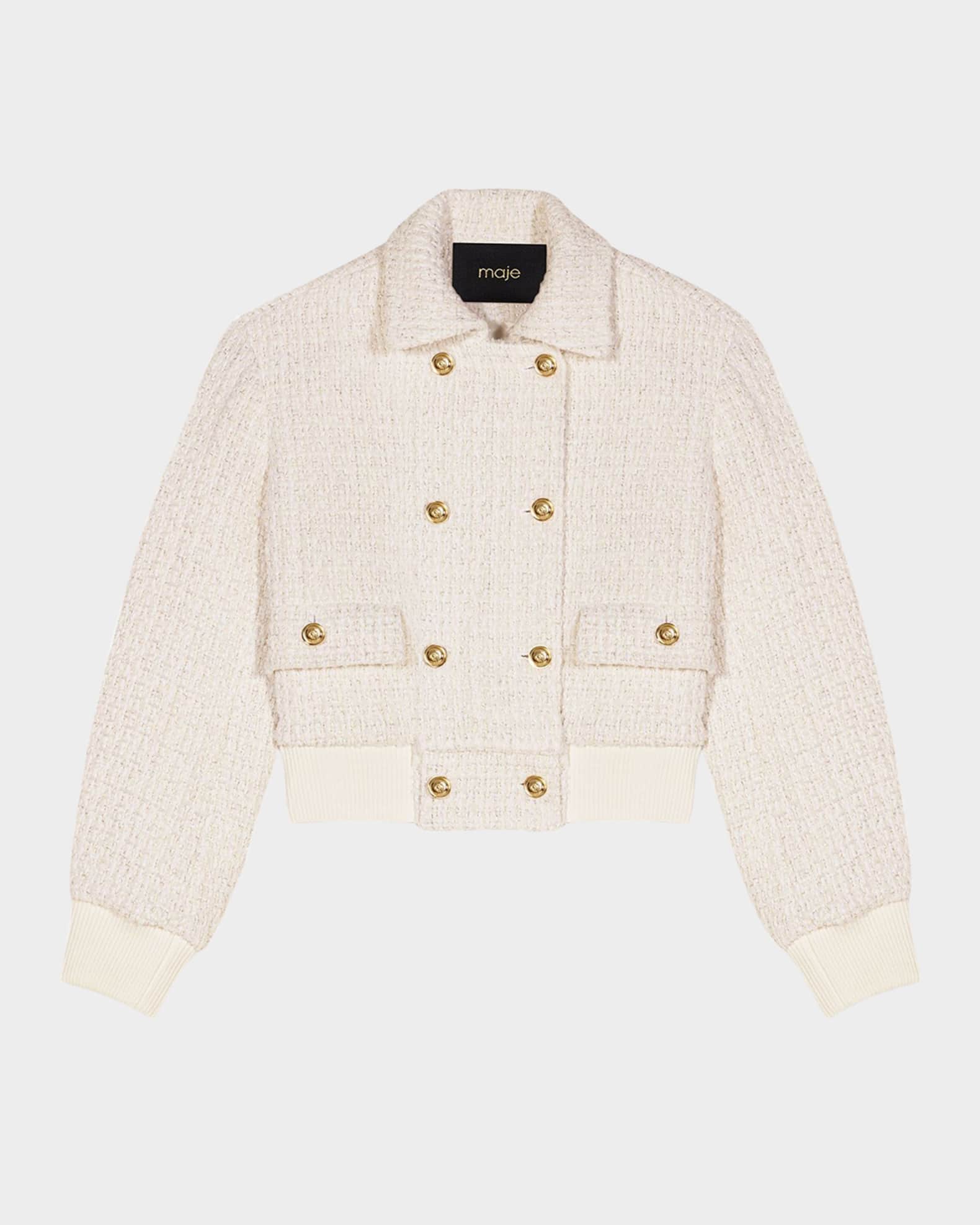 Maje Badeira Tweed-Effect Cropped Jacket | Neiman Marcus
