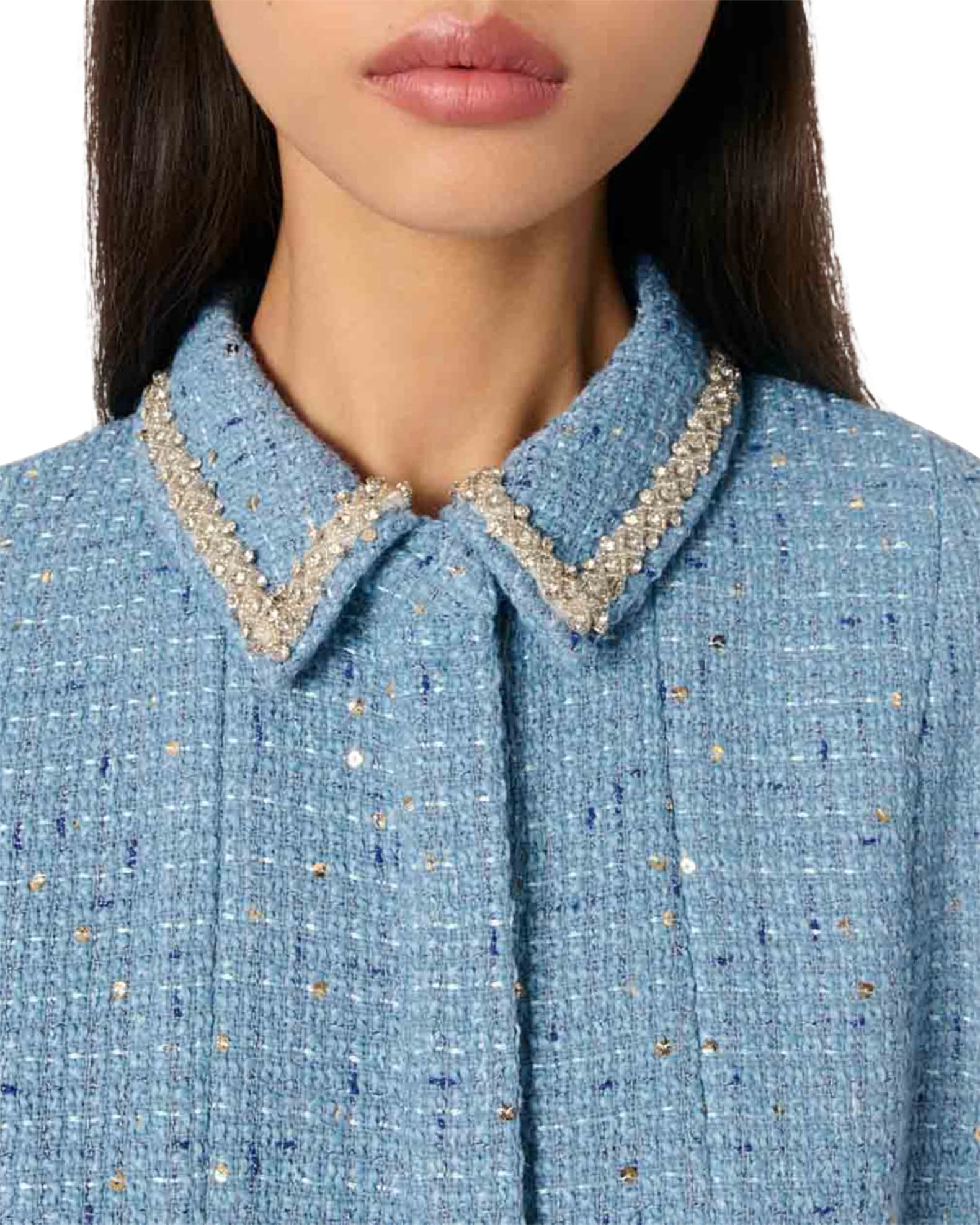 Maje Rilya Sequined Tweed Mini Dress | Neiman Marcus