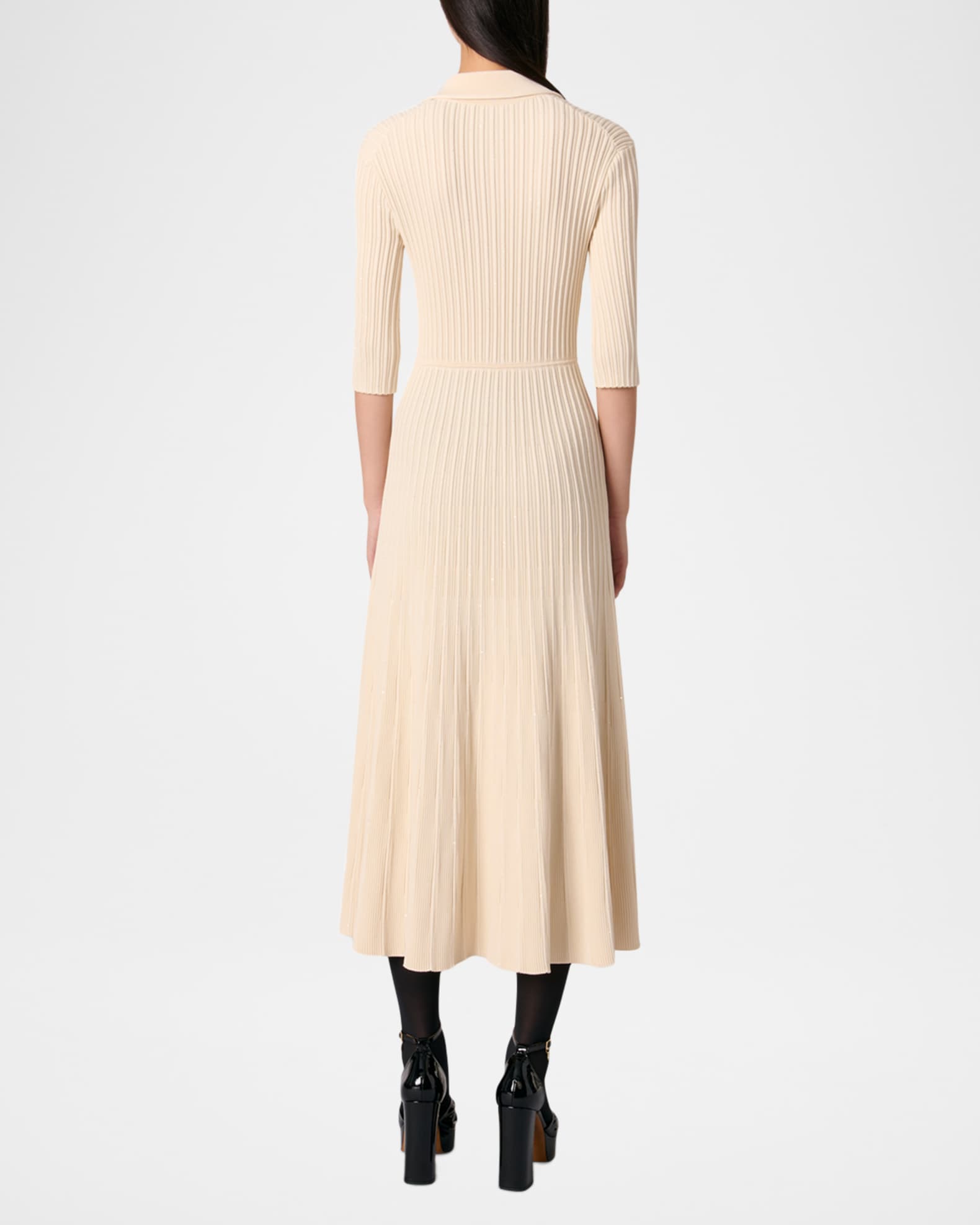 Maje Rulexy Sequined Rib Stretch Knit Midi Dress | Neiman Marcus