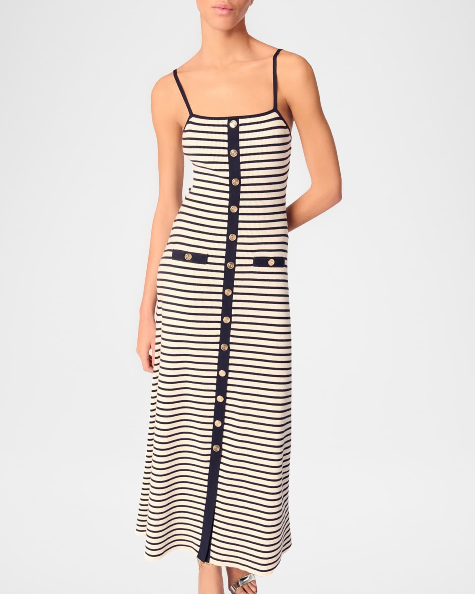 Maje Striped Knit Midi Dress | Neiman Marcus
