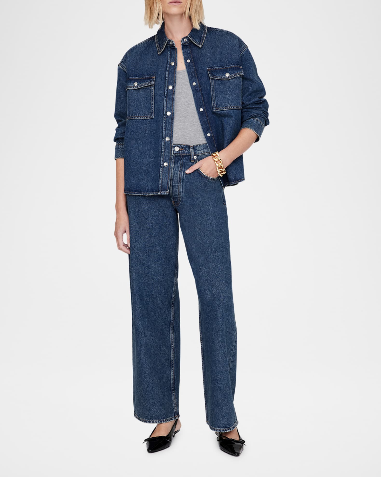 ANINE BING Paxton Denim Shirt | Neiman Marcus