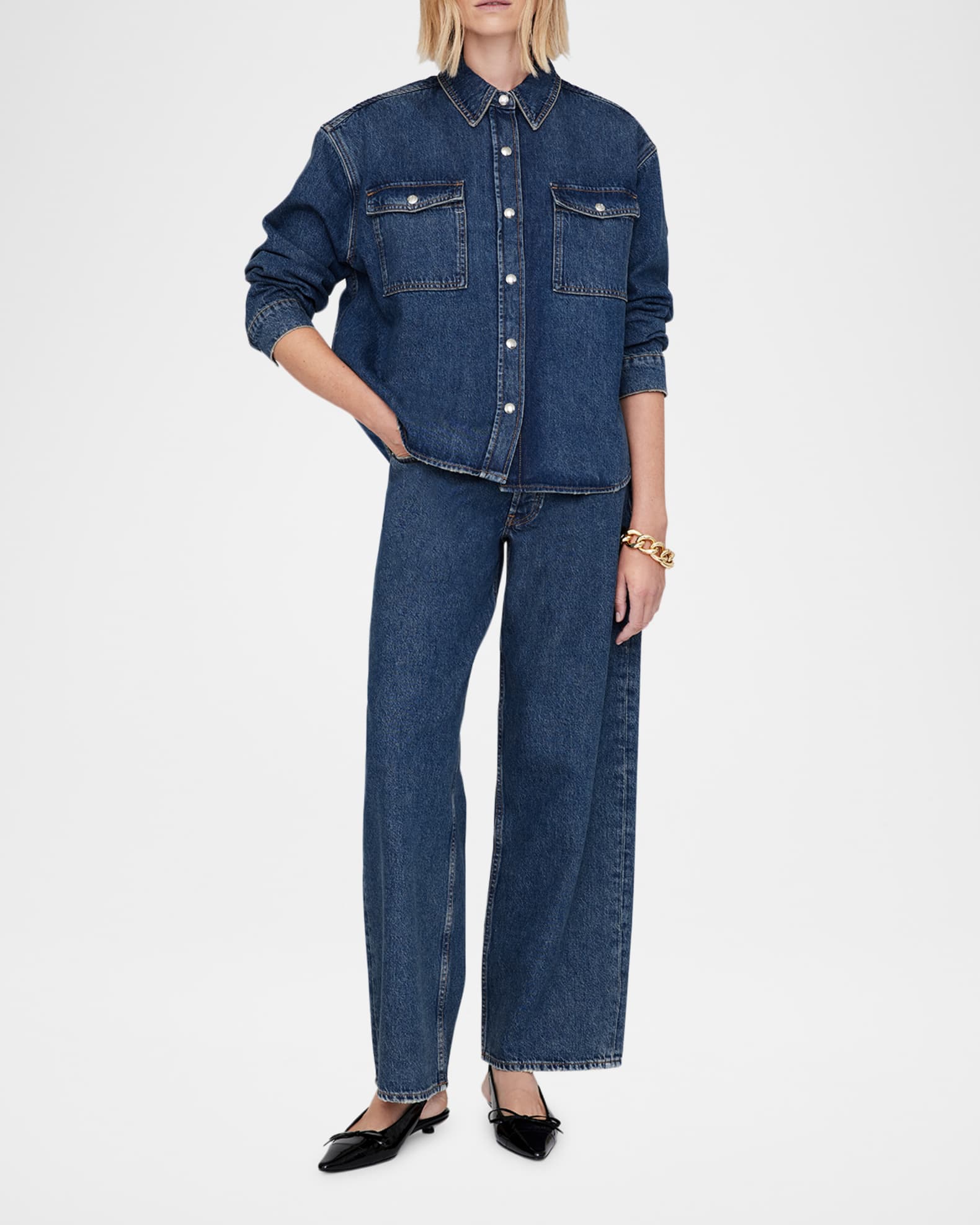 ANINE BING Paxton Denim Shirt | Neiman Marcus