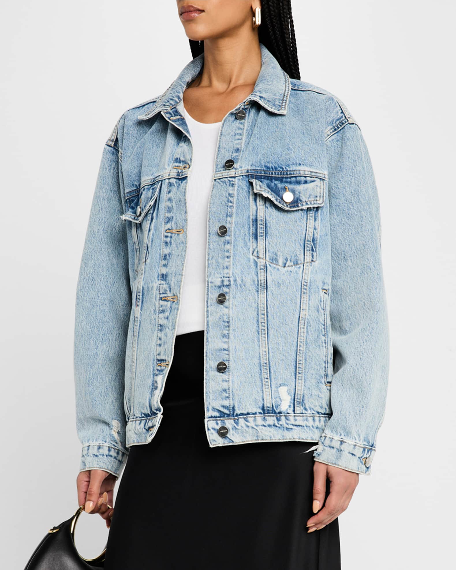 ANINE BING Rory Denim Trucker Jacket | Neiman Marcus