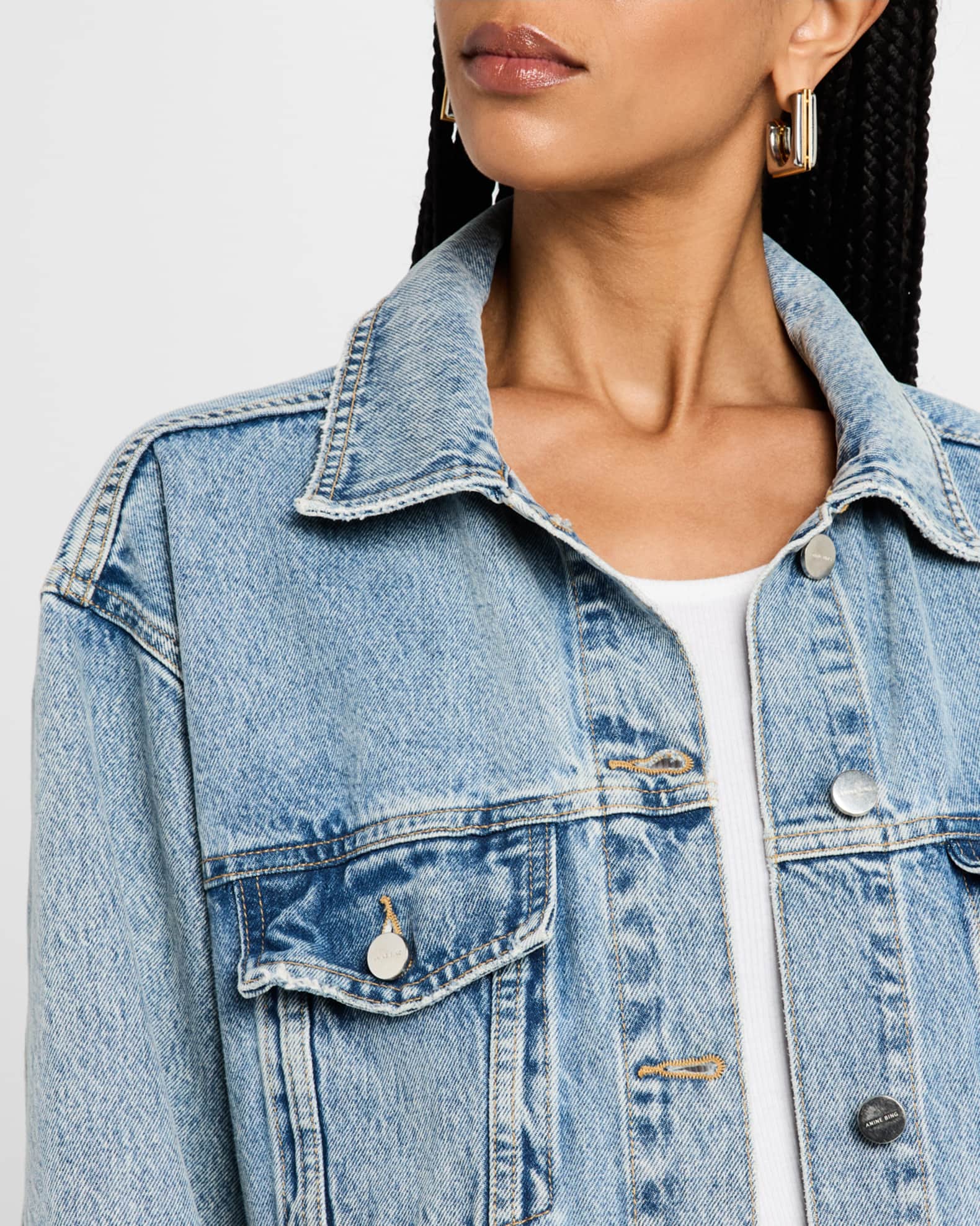 ANINE BING Rory Denim Trucker Jacket | Neiman Marcus