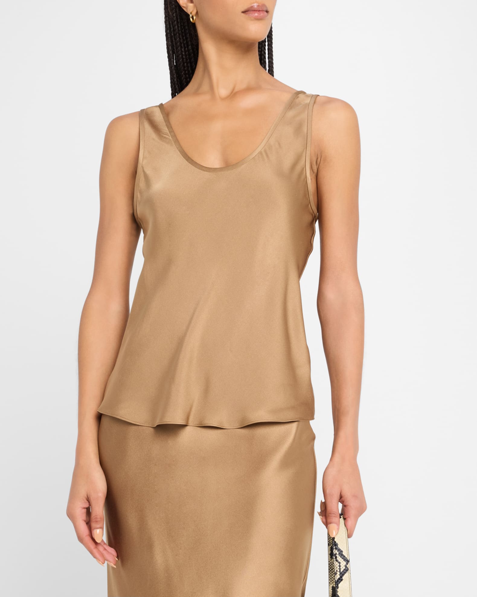 ANINE BING Lea Silk Scoop-Neck Tank Top | Neiman Marcus