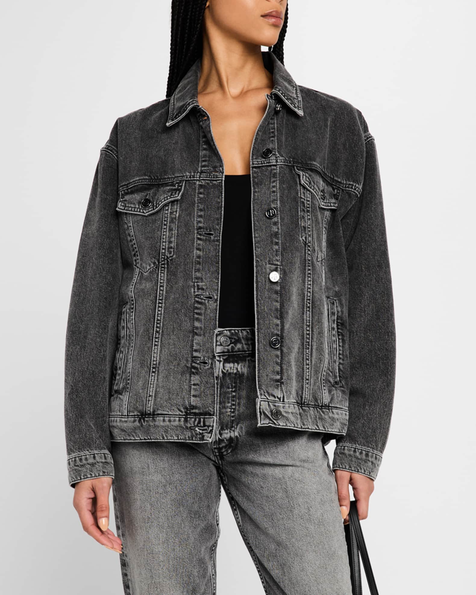 ANINE BING Rory Denim Trucker Jacket | Neiman Marcus