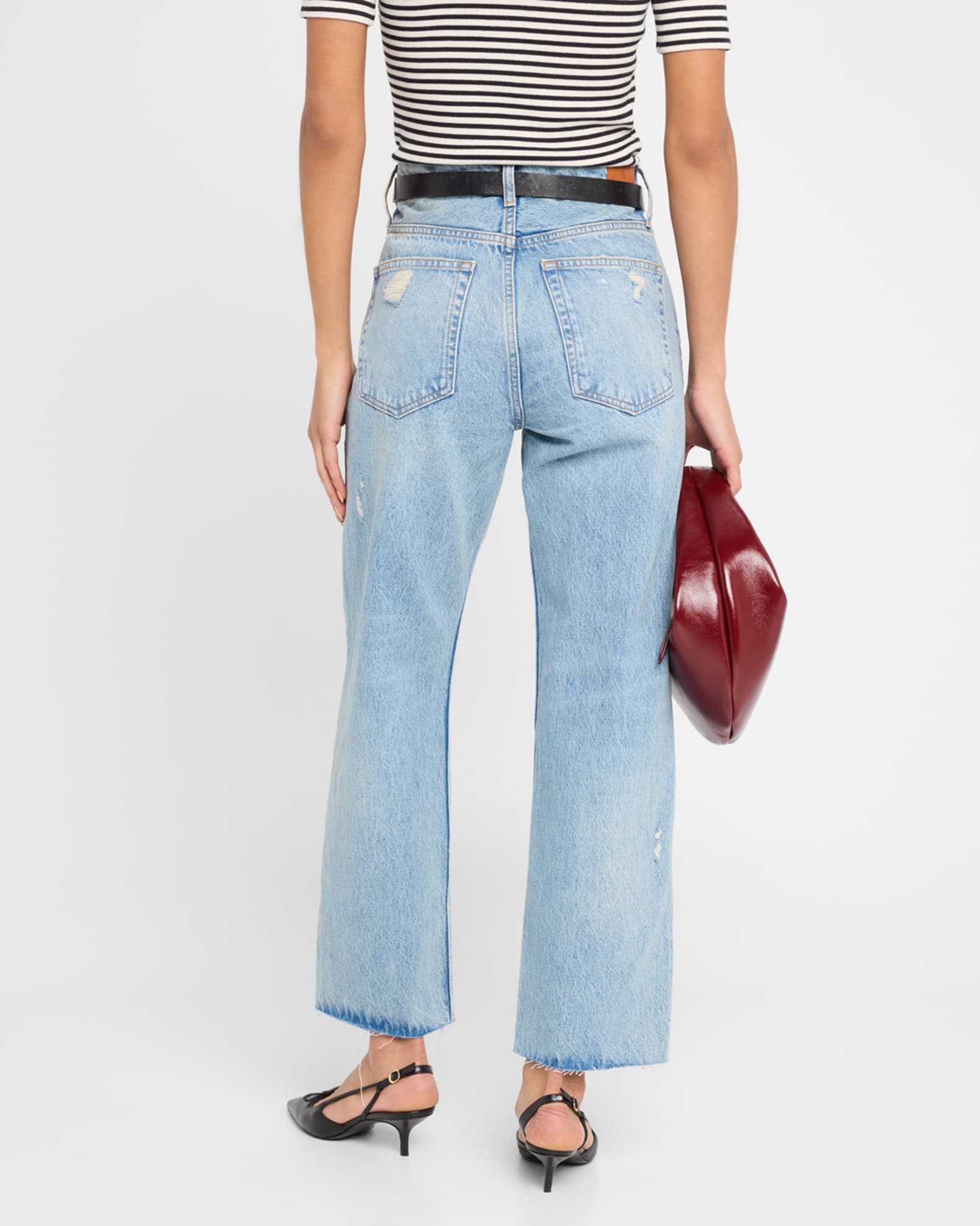 ANINE BING Gavin Distressed Straight-Leg Jeans | Neiman Marcus