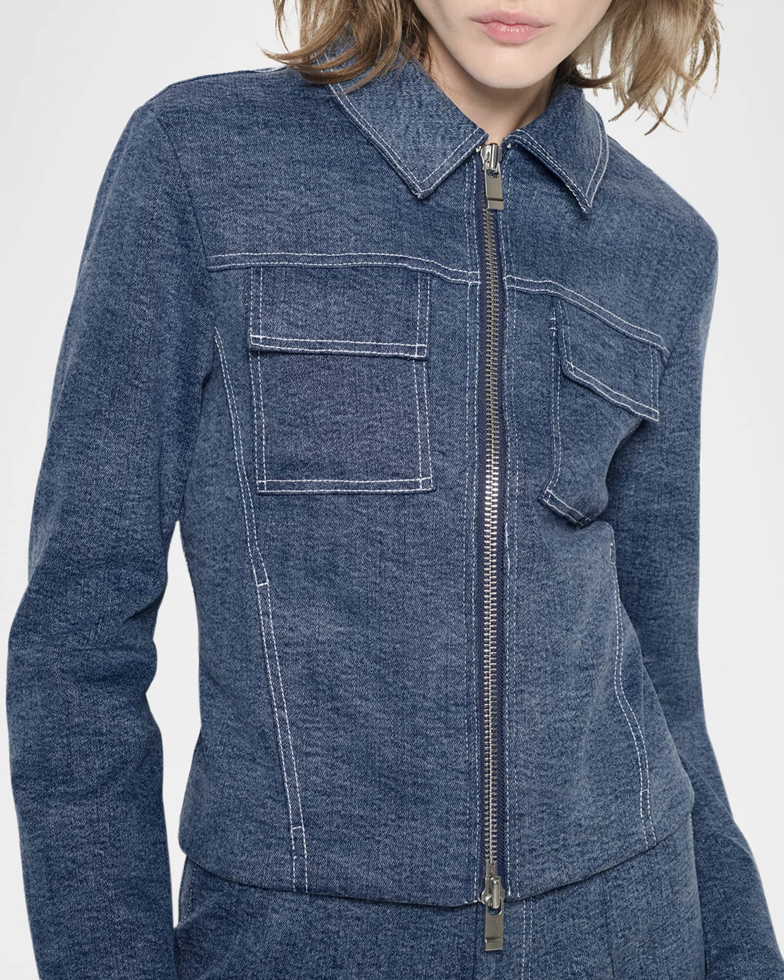 AS by DF Gianna Denim Zip Jacket | Neiman Marcus