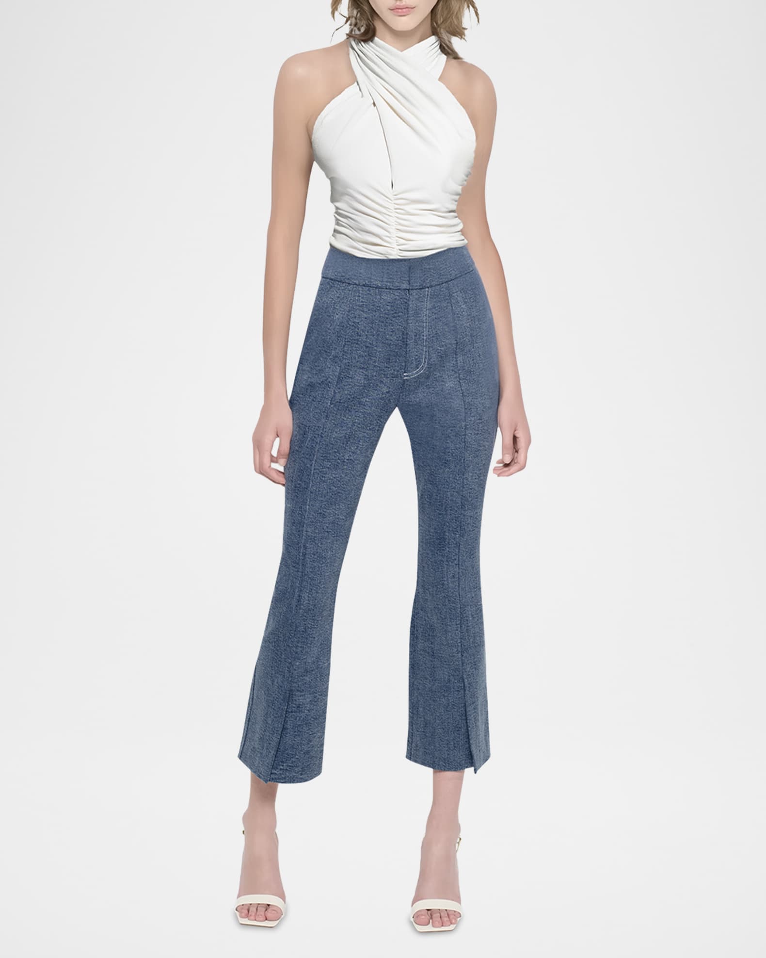 AS by DF Gianna Cropped Micro Flare Pants | Neiman Marcus