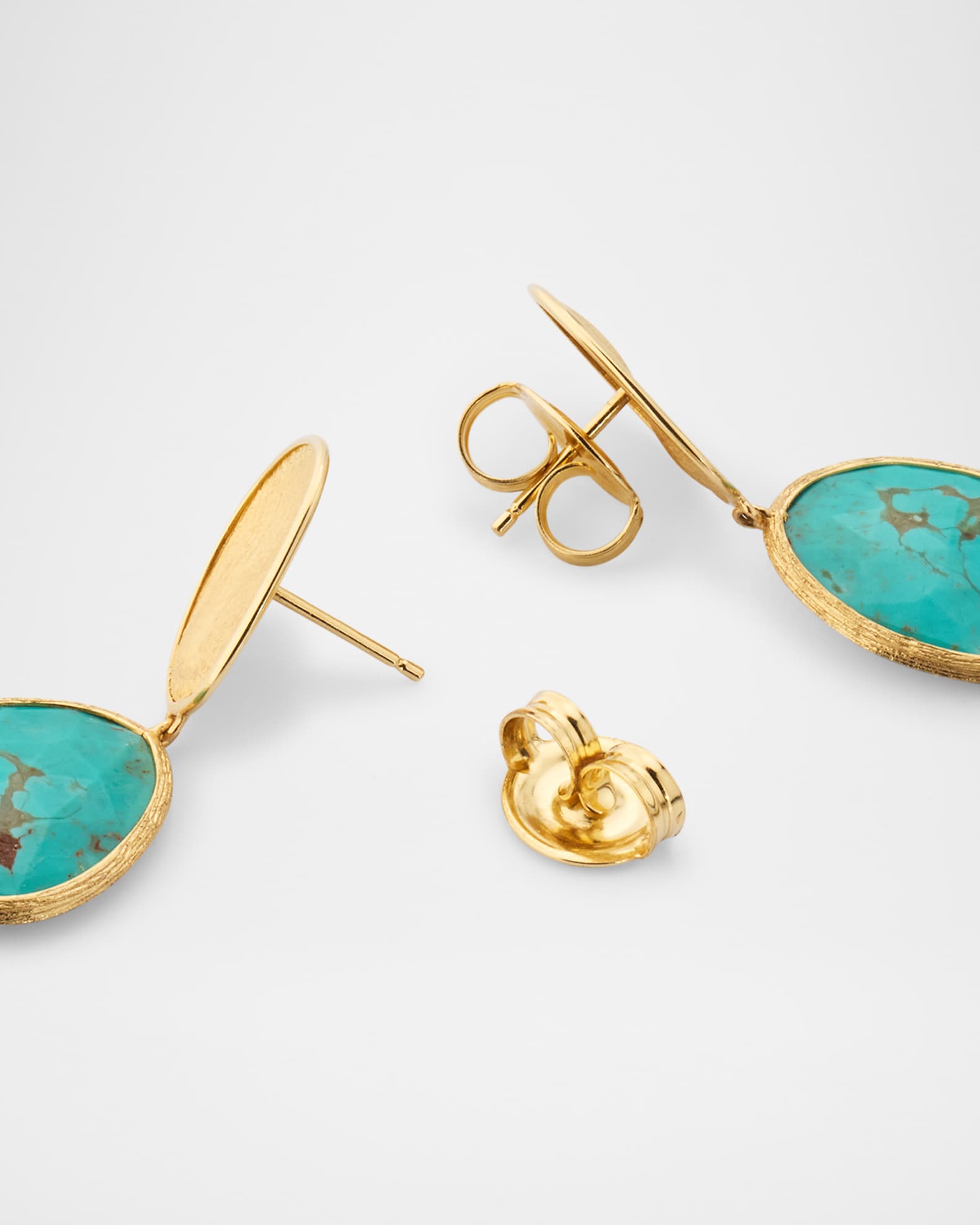 Marco Bicego Lunaria 18K Yellow Gold Drop Earrings with Turquoise ...