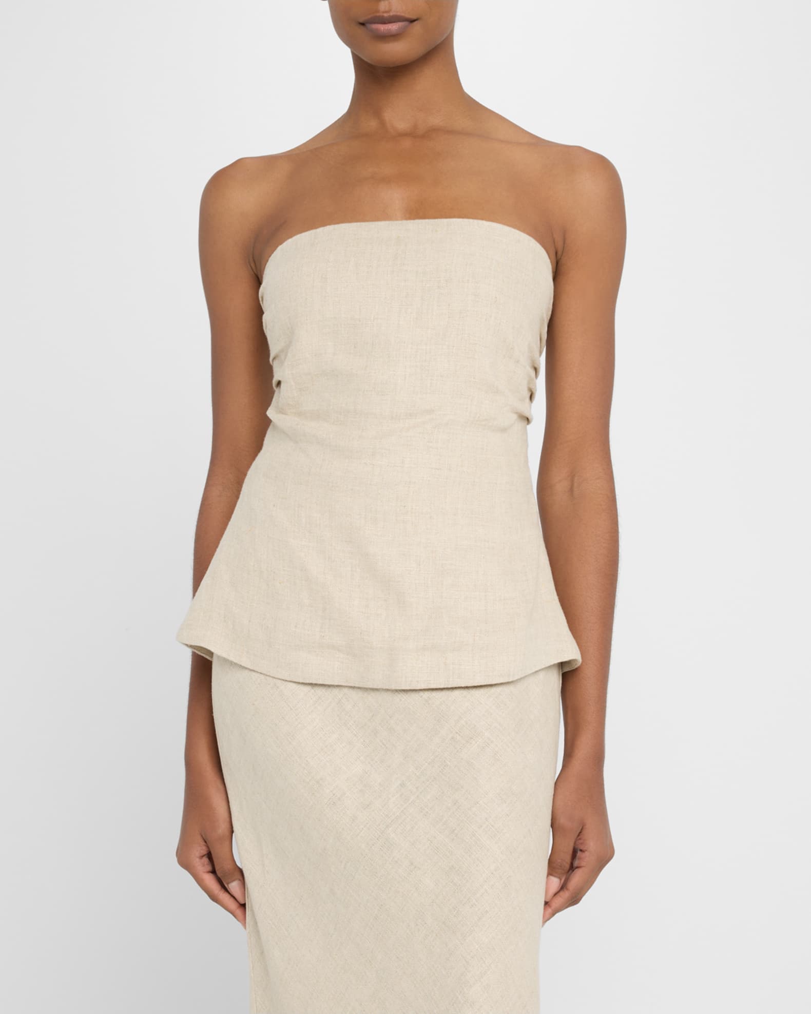 Faithfull the Brand Alexa Strapless Linen Top | Neiman Marcus