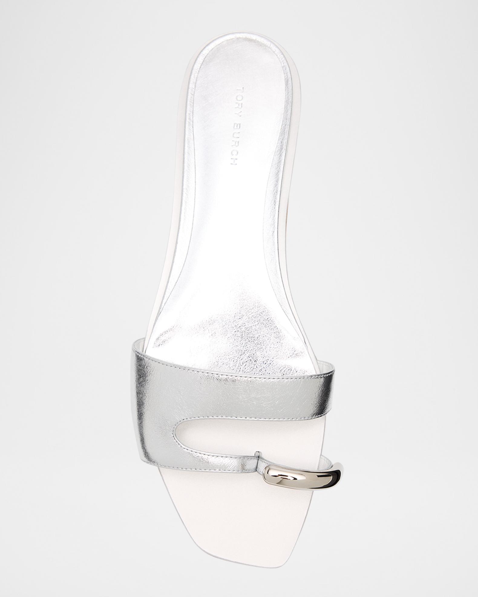 Tory Burch Pierced Metallic Toe Ring Flat Sandals | Neiman Marcus