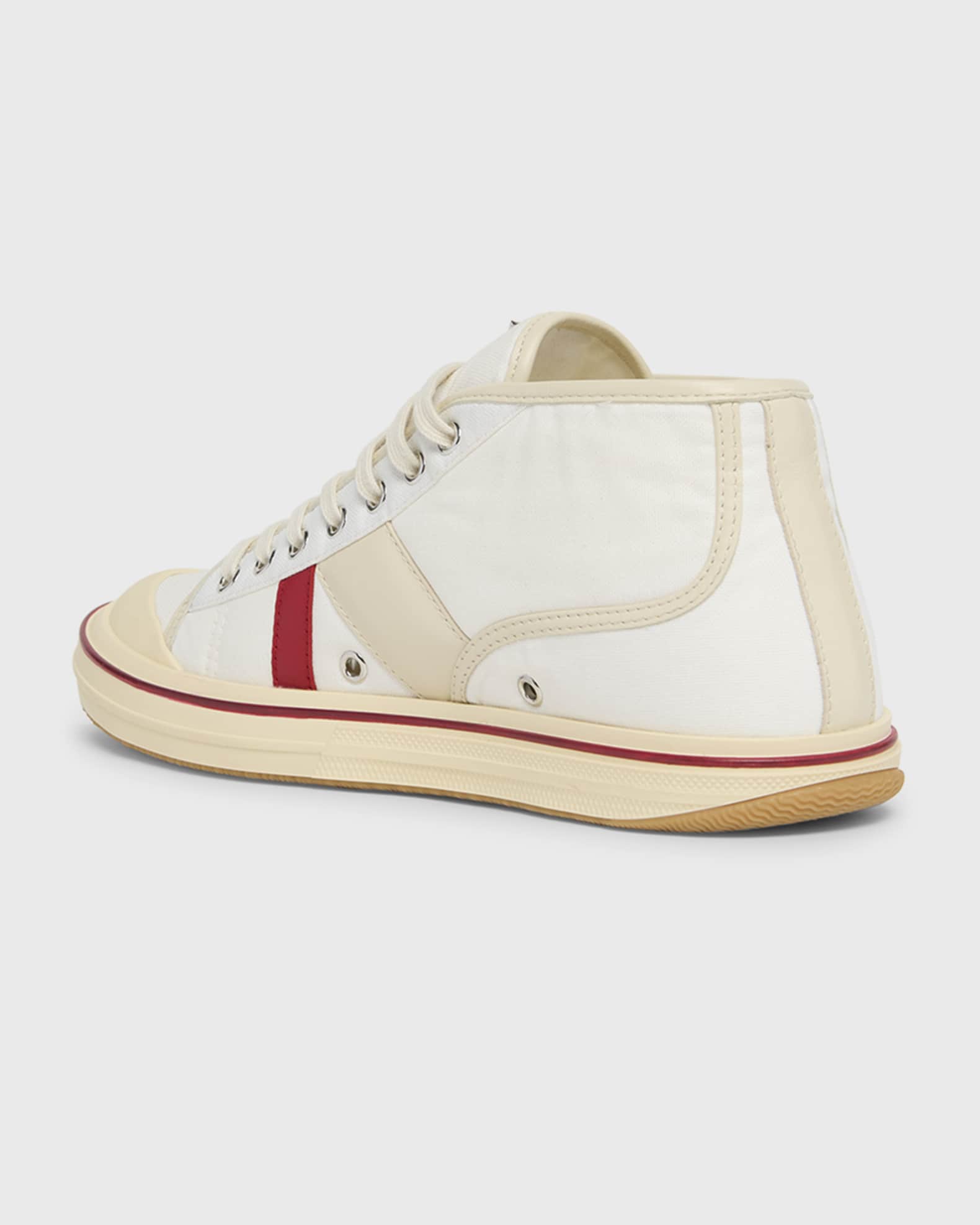 Bottega Veneta Summer Canvas Leather High-Top Sneakers | Neiman Marcus