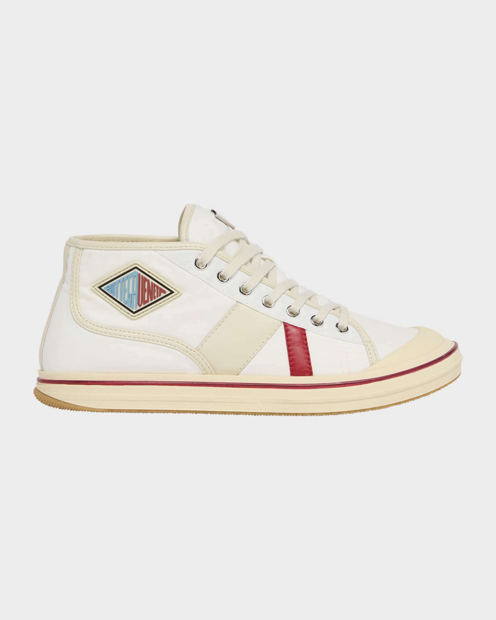 Bottega Veneta Summer Canvas Leather High-Top Sneakers | Neiman Marcus