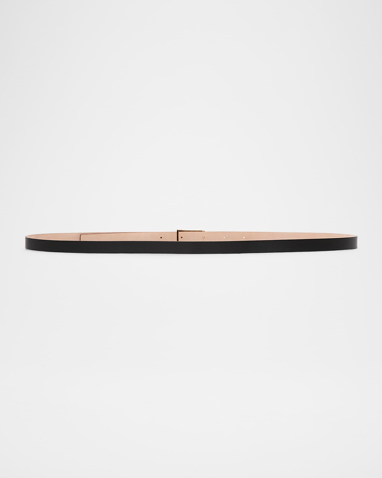 Victoria Beckham Frame B-Logo Micro Leather Belt | Neiman Marcus