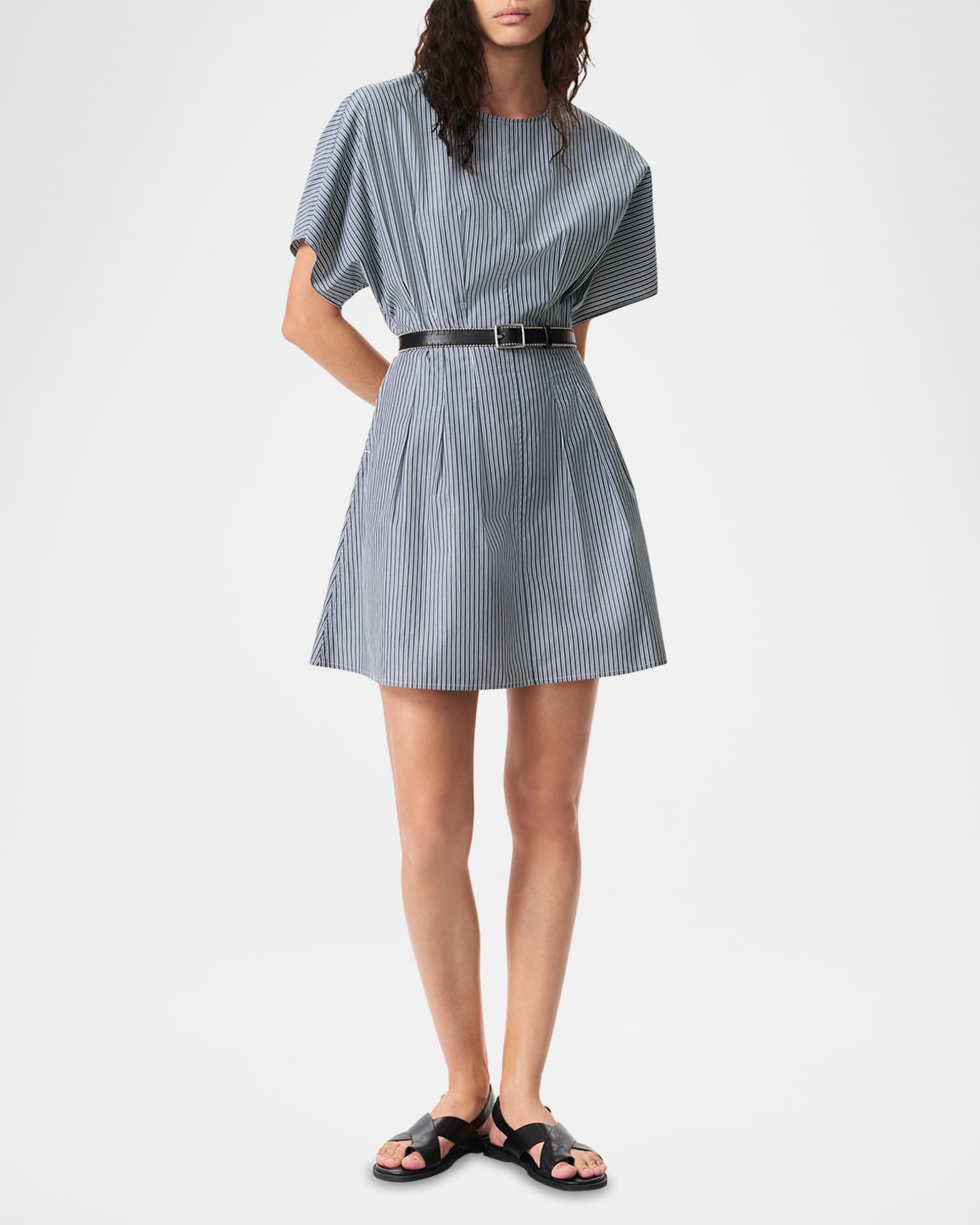 Rag & Bone Maddie Stripe Poplin Mini Dress | Neiman Marcus