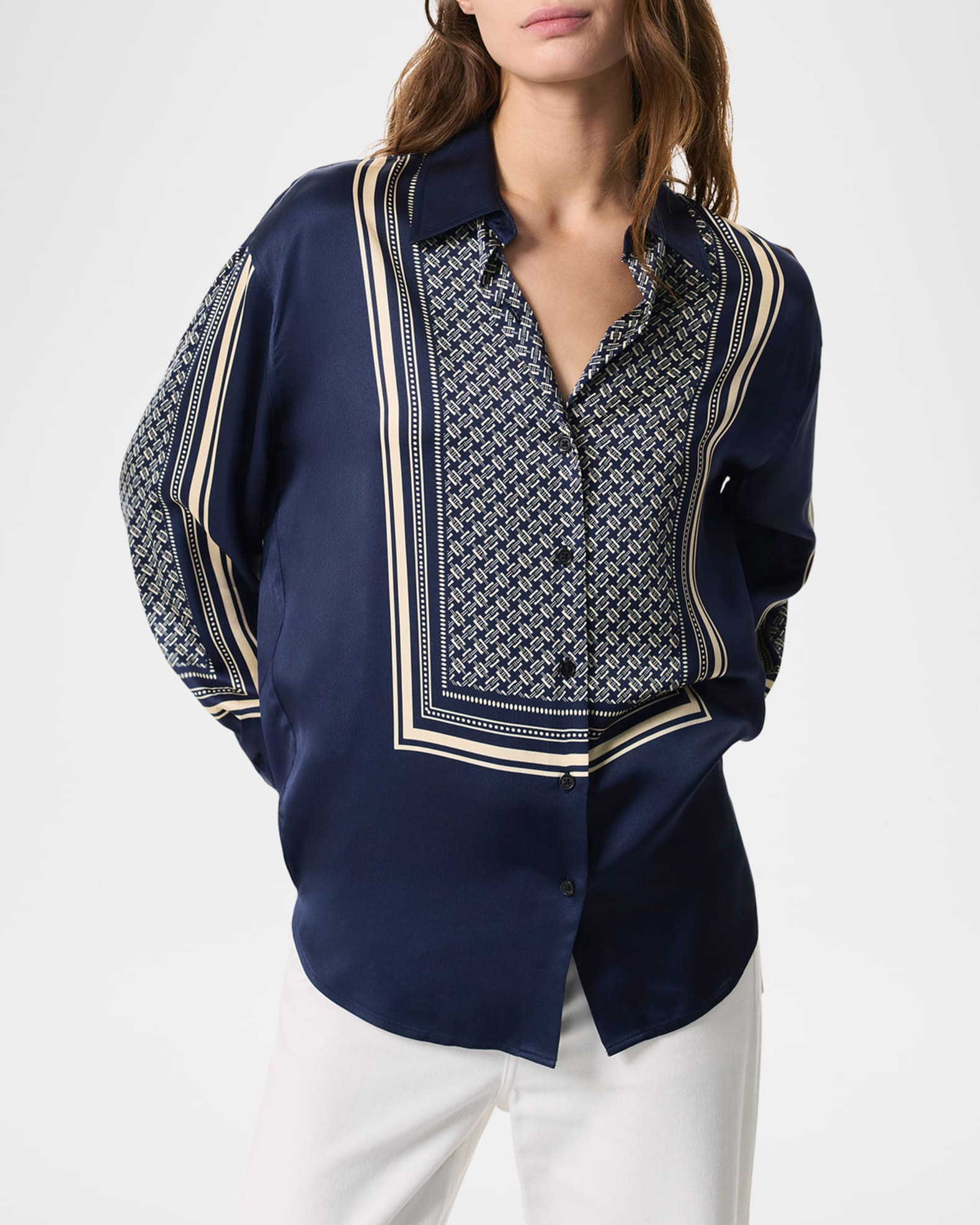 Rag & Bone Jessica Printed Long-Sleeve Shirt | Neiman Marcus