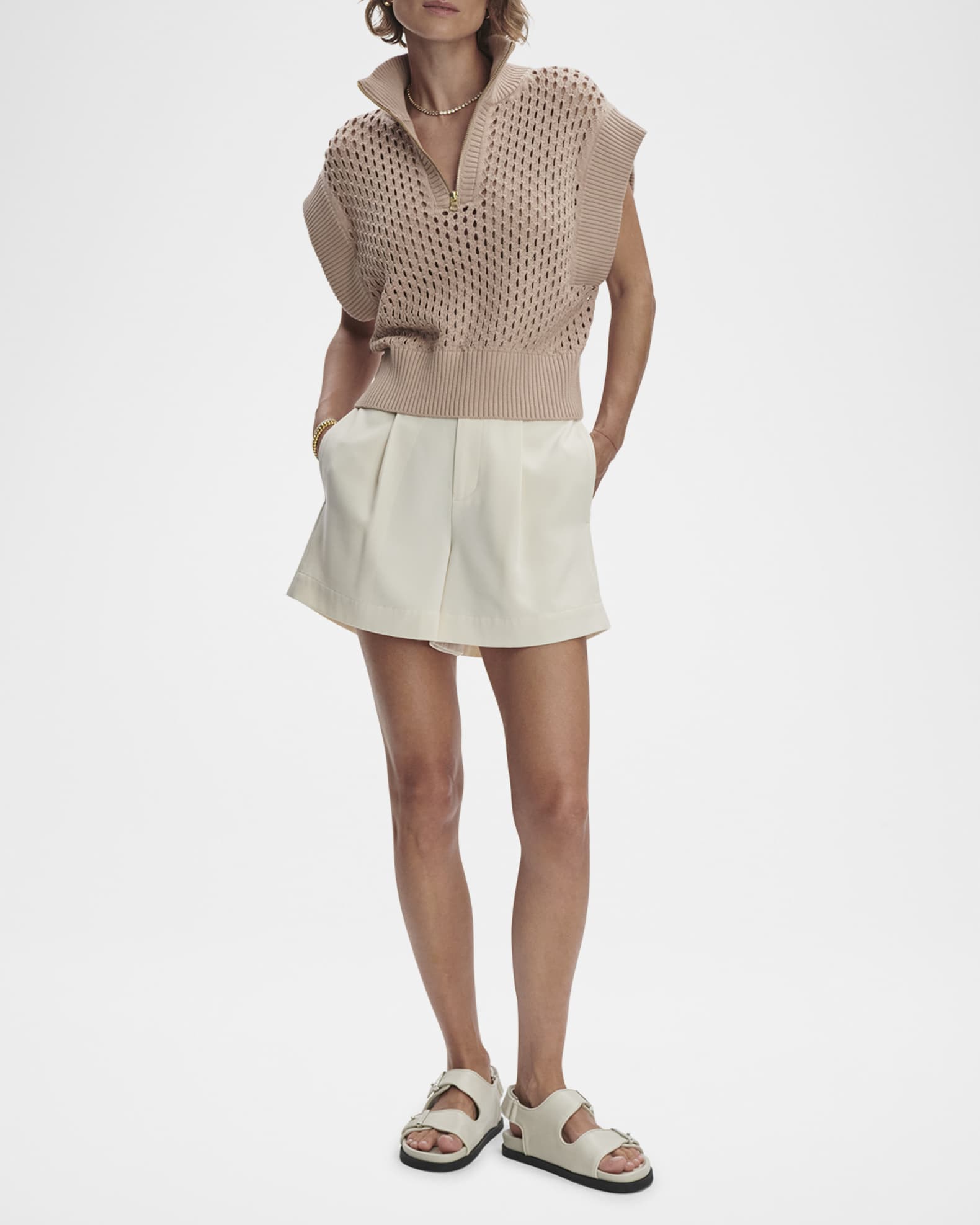 Varley Gaines Half-Zip Knit Vest | Neiman Marcus