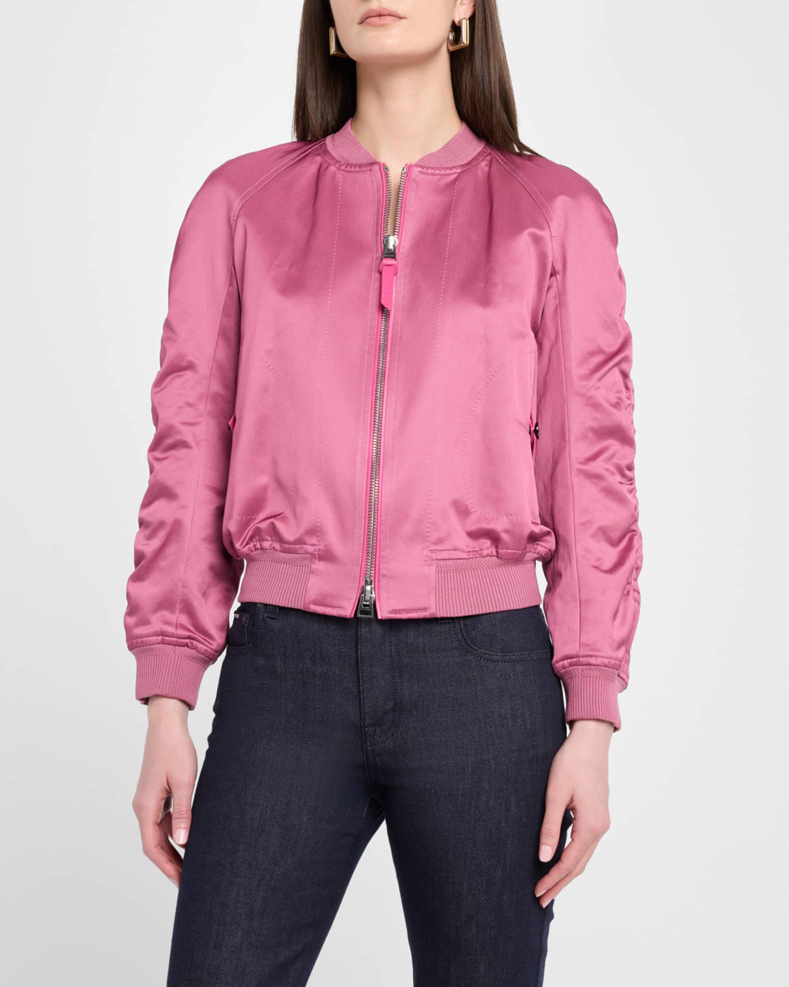 TOM FORD Rayon Satin Bomber Jacket | Neiman Marcus