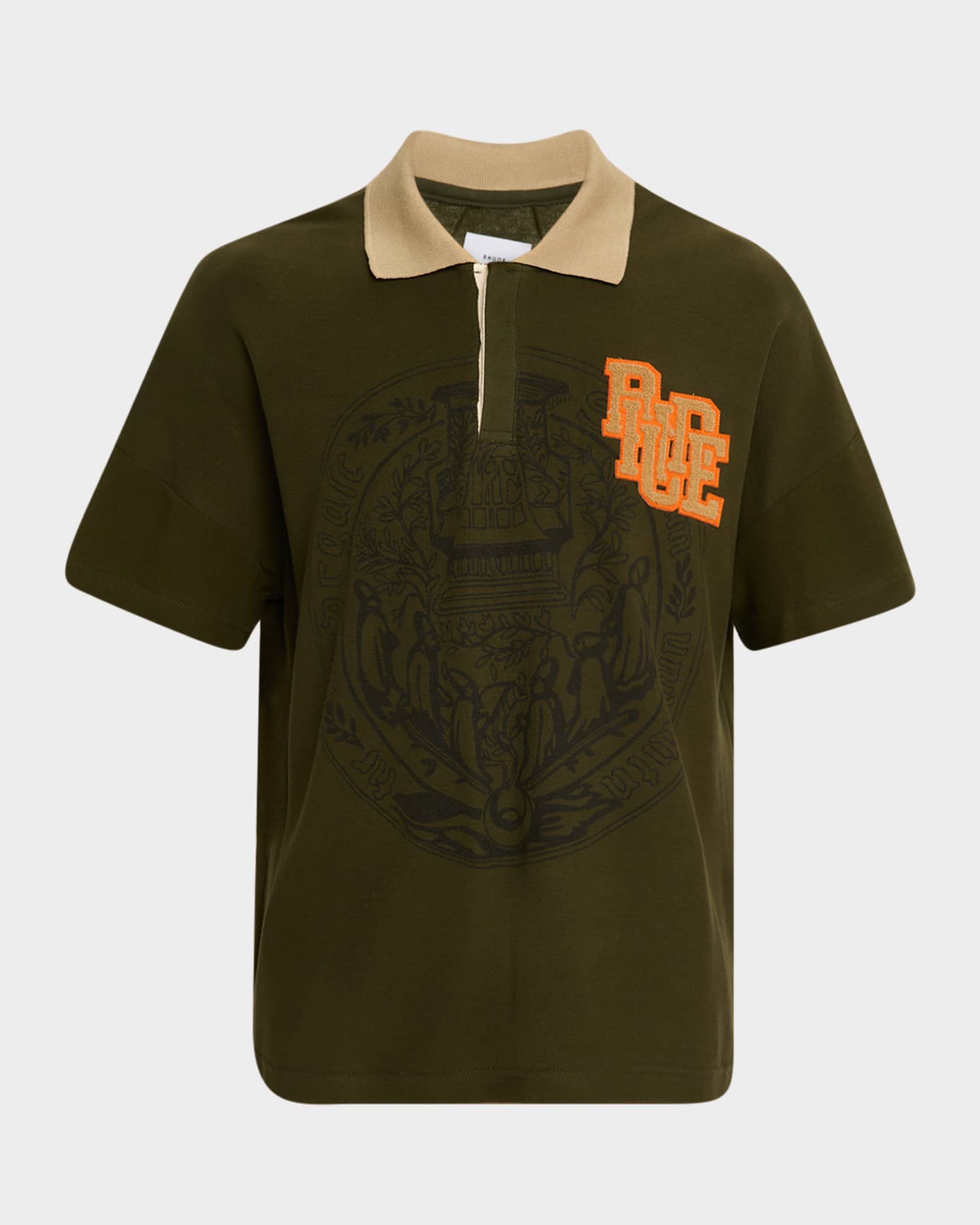 Rhude Men's Scramble Logo Stamp Polo Shirt | Neiman Marcus