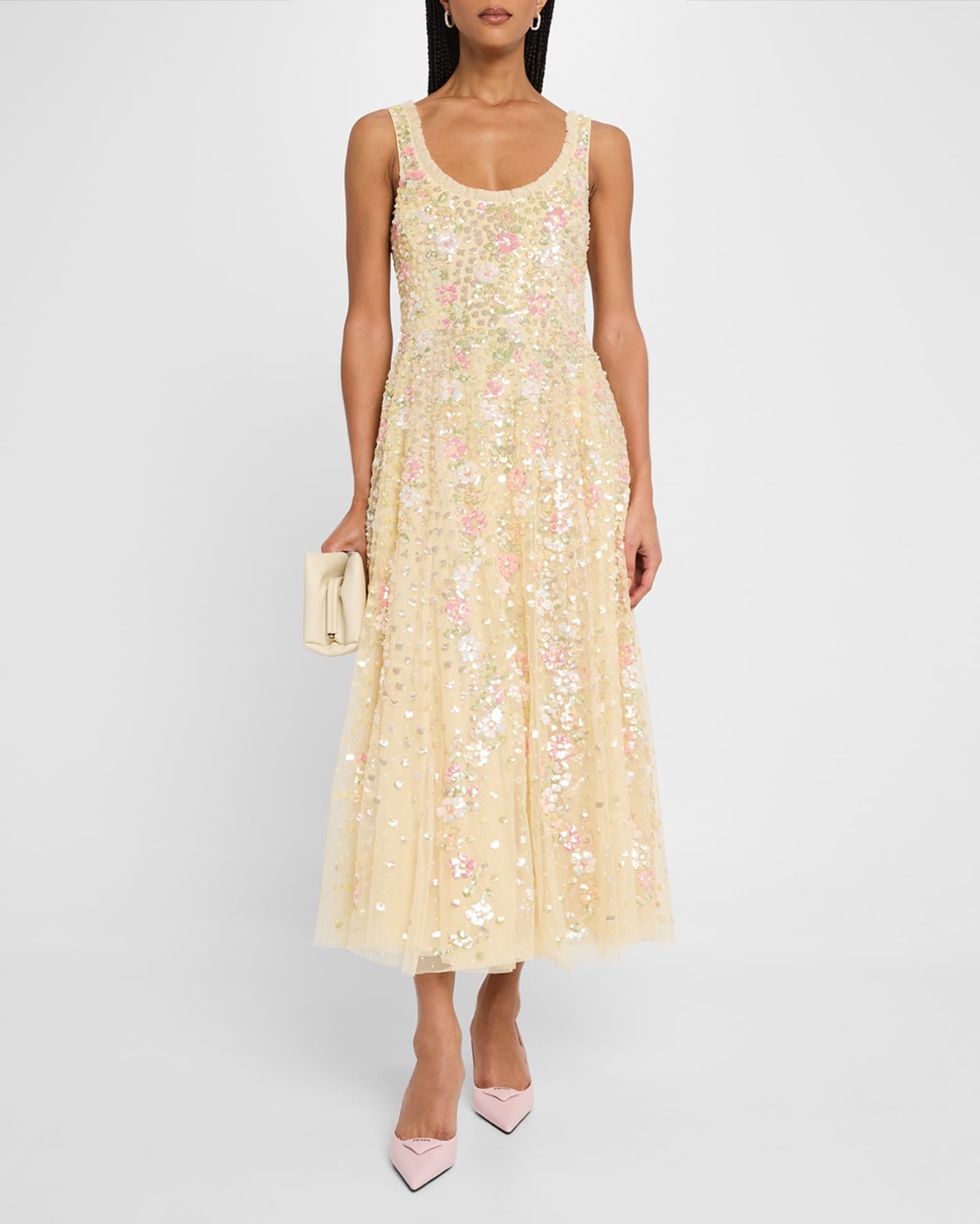 Needle & Thread Confetti Floral Sequin Ballerina Maxi Dress | Neiman Marcus