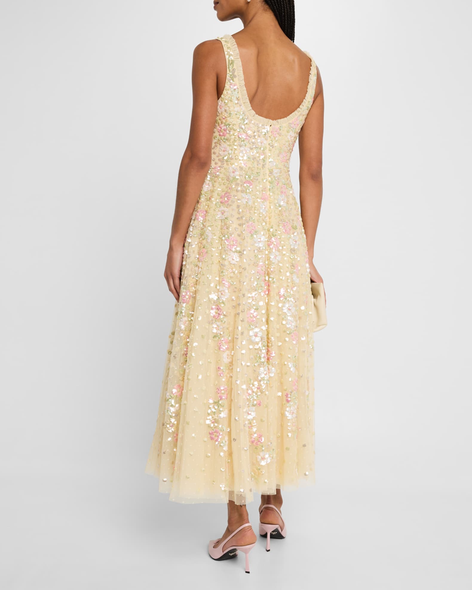 Needle & Thread Confetti Floral Sequin Ballerina Maxi Dress | Neiman Marcus