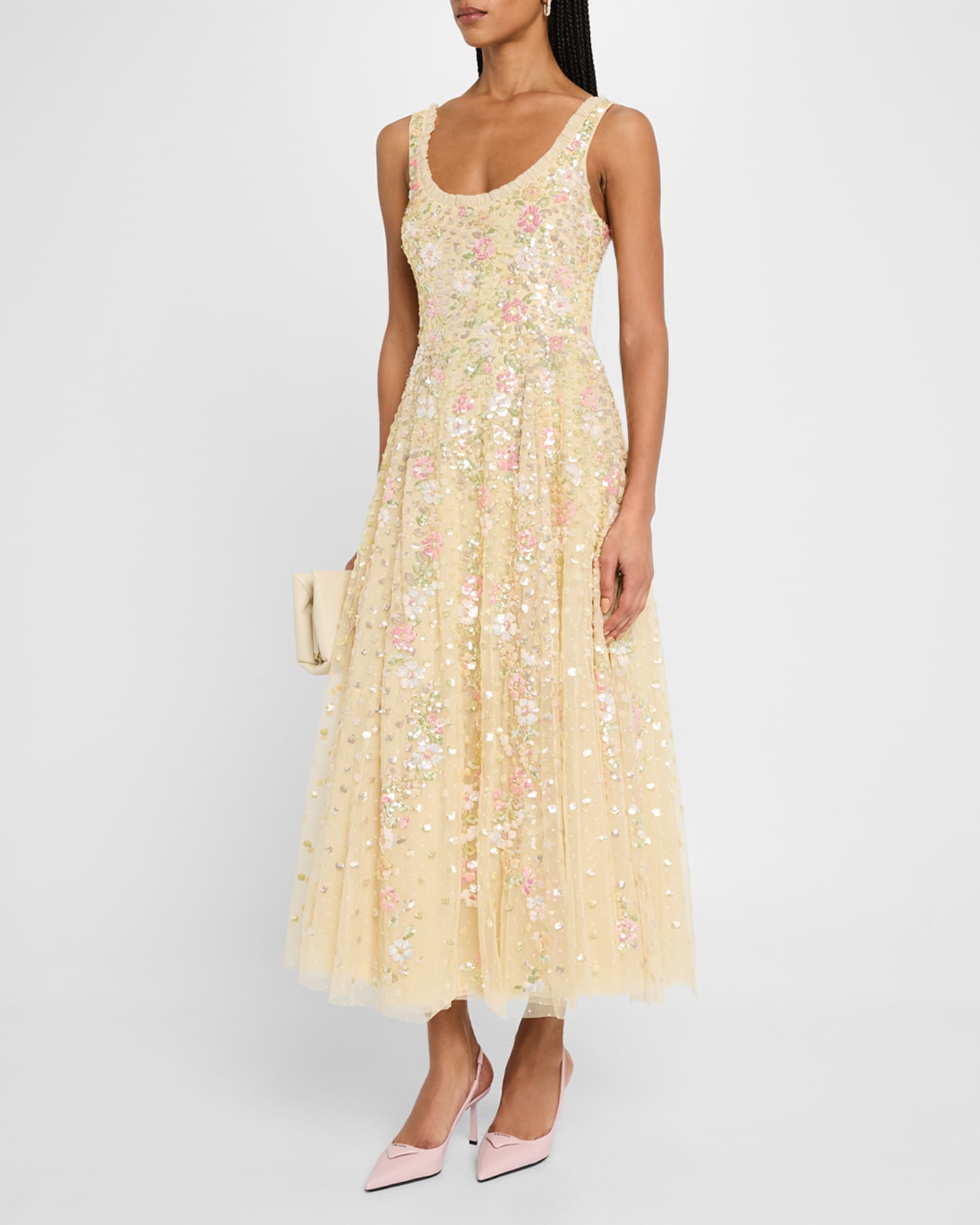 Needle & Thread Confetti Floral Sequin Ballerina Maxi Dress | Neiman Marcus