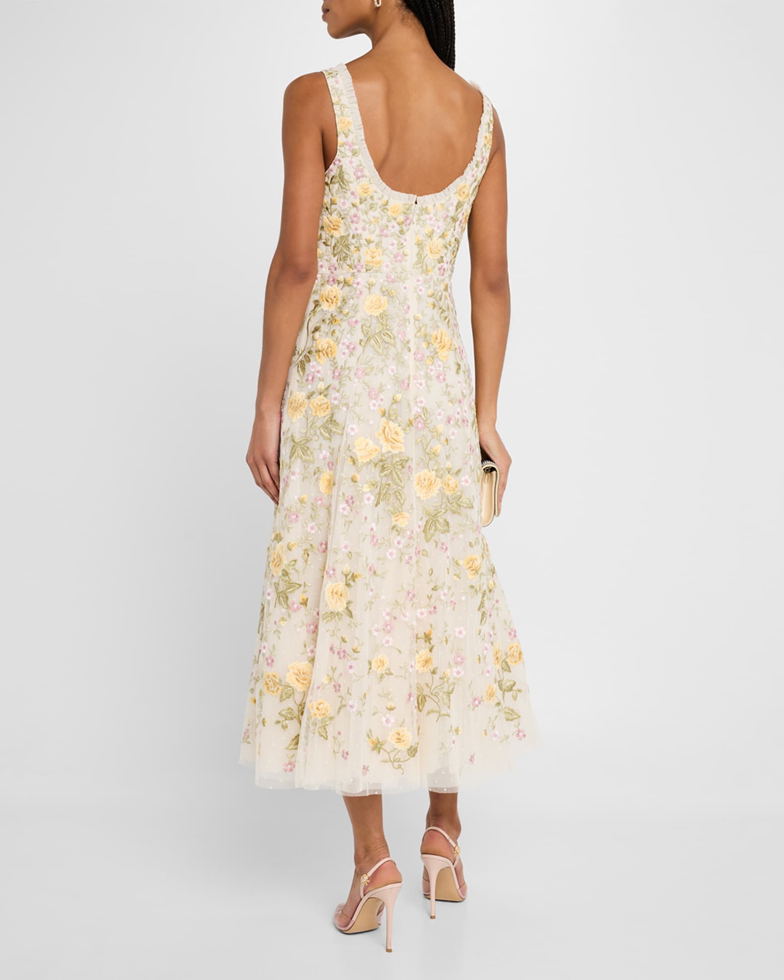 Needle & Thread Embroidered Florine Scoop-Neck Ballerina Dress | Neiman ...
