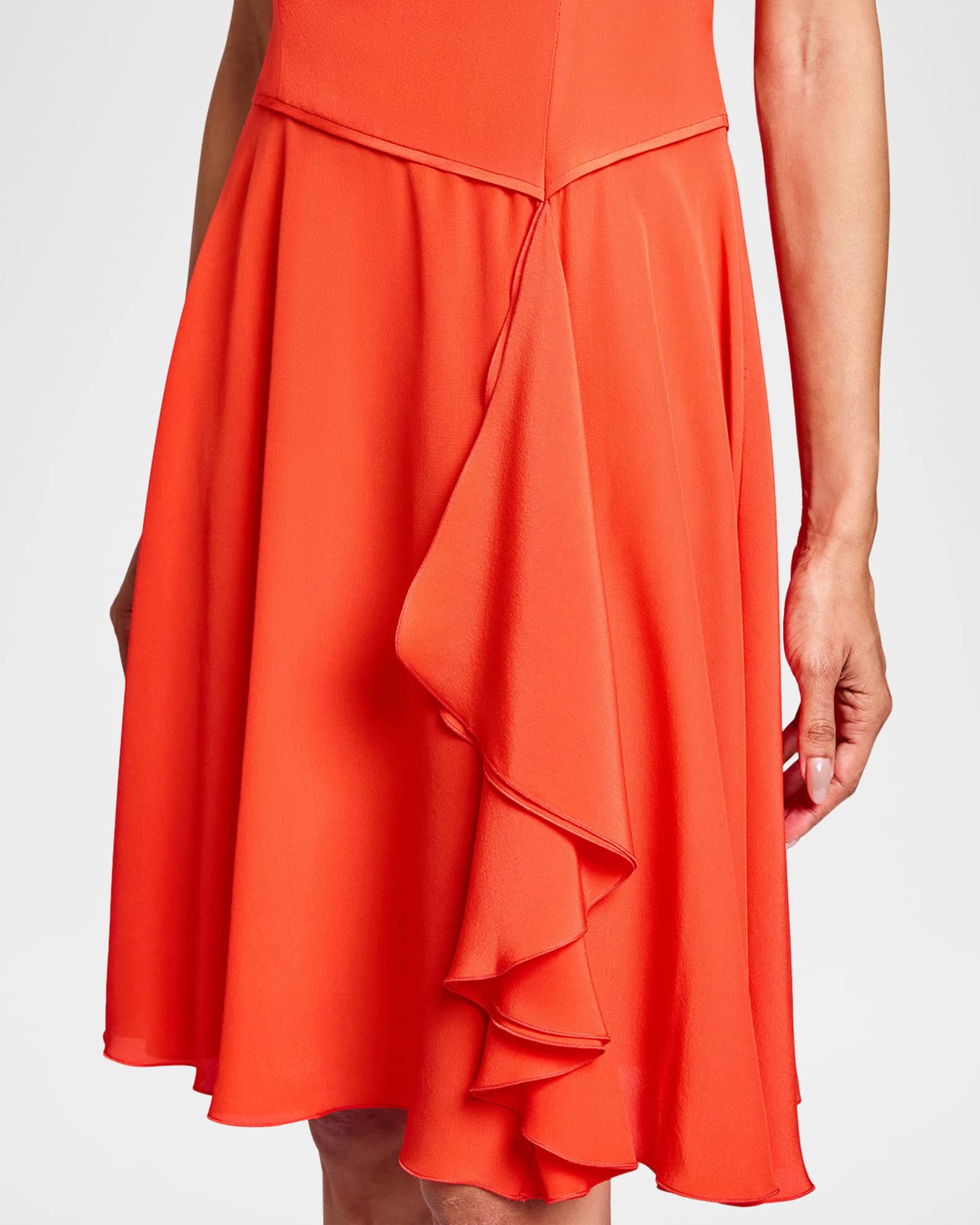 Santorelli Emmy Draped Silk Crepe De Chine Dress | Neiman Marcus