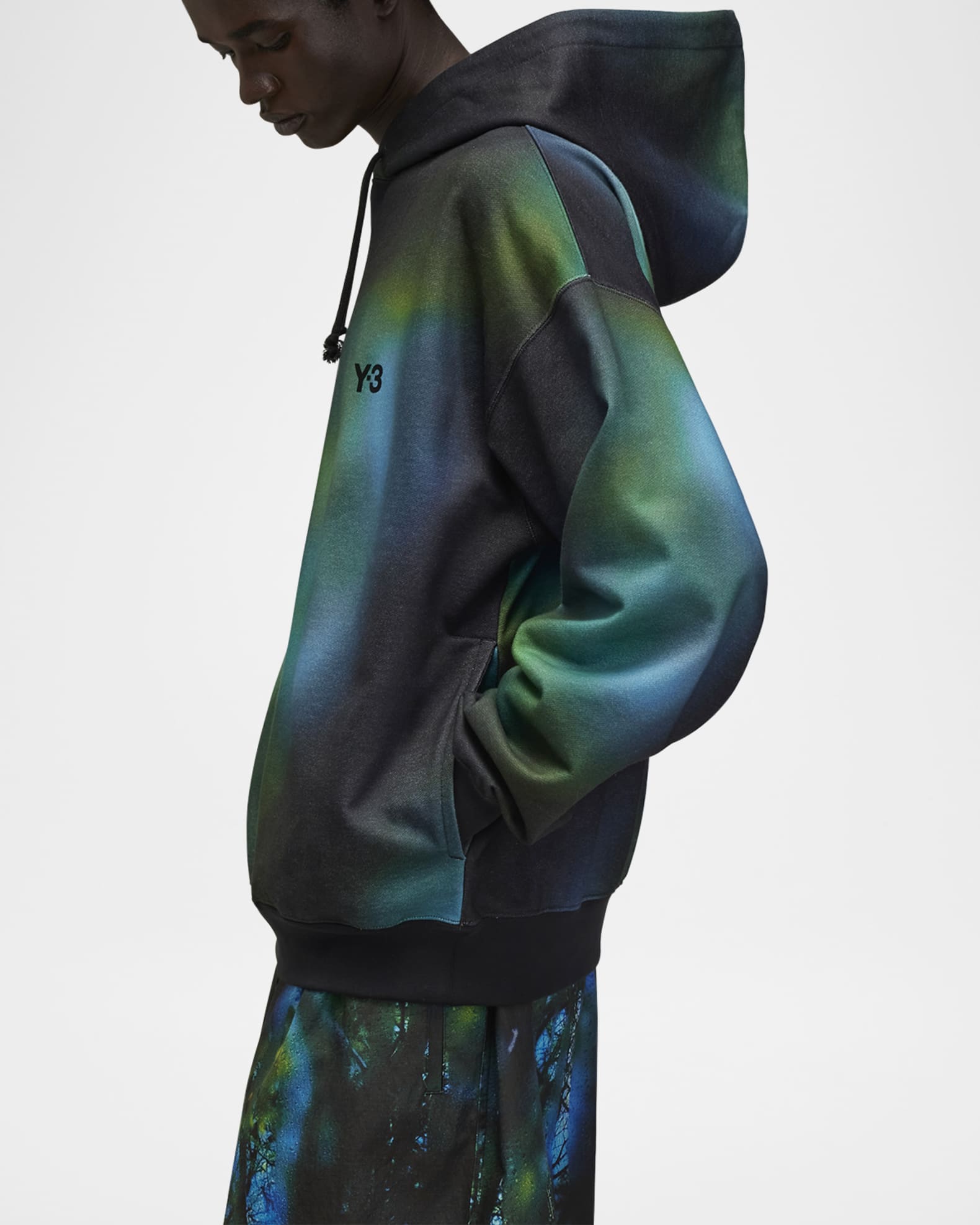 Y-3 Men's Multicolor Allover-Print Hoodie | Neiman Marcus