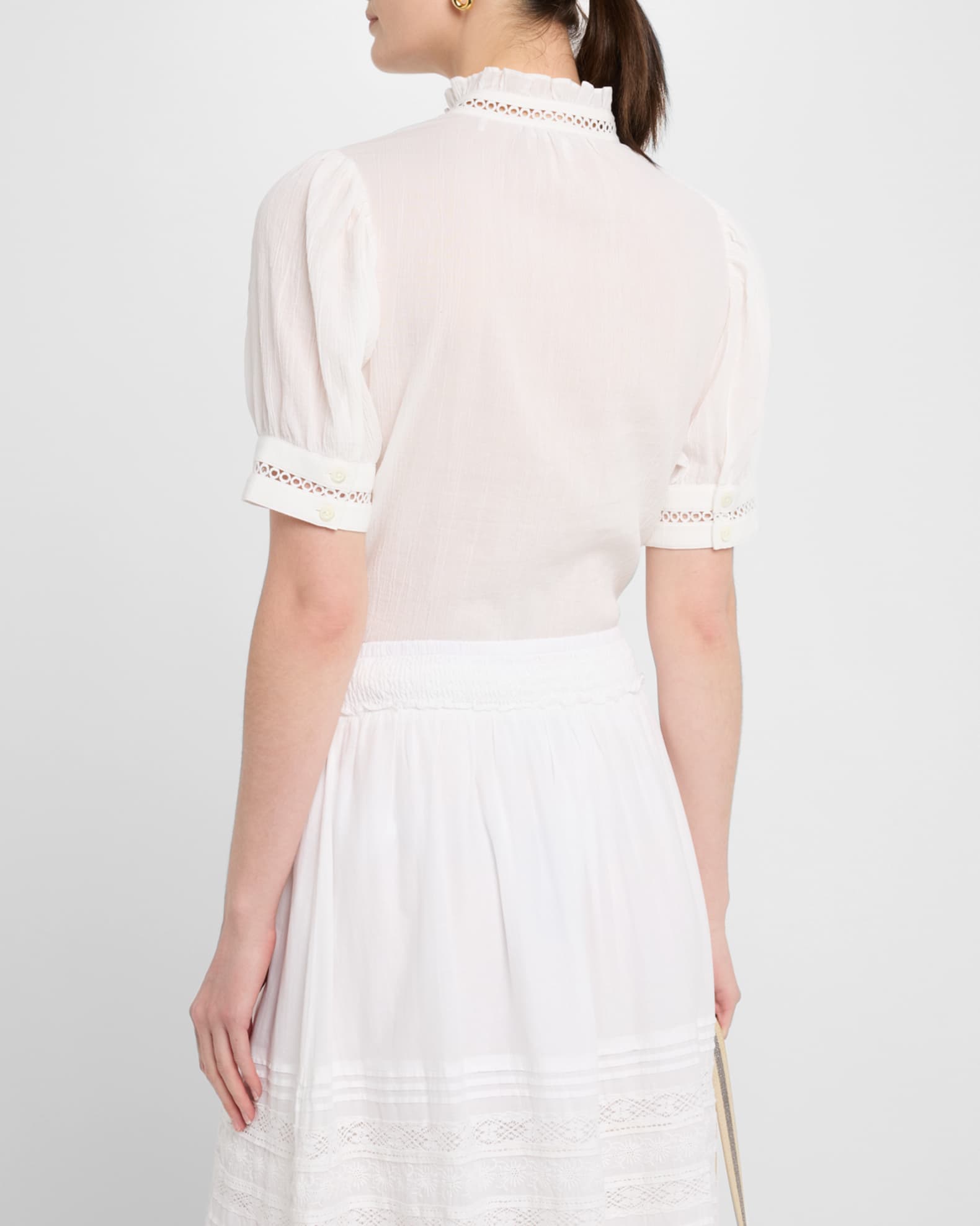 FRAME The Ruffle Collar Top | Neiman Marcus