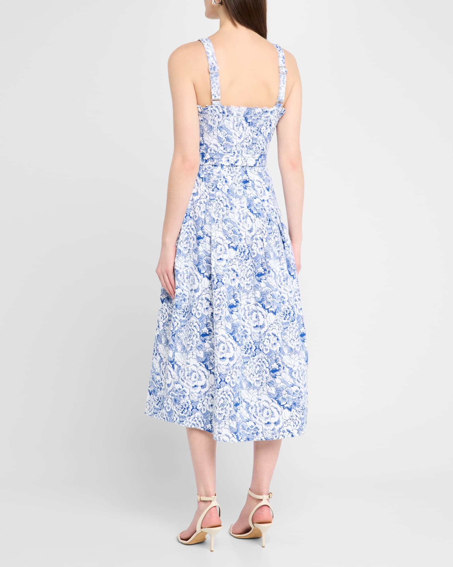 Cinq a Sept Branwen Sketchbook Floral Midi Dress | Neiman Marcus