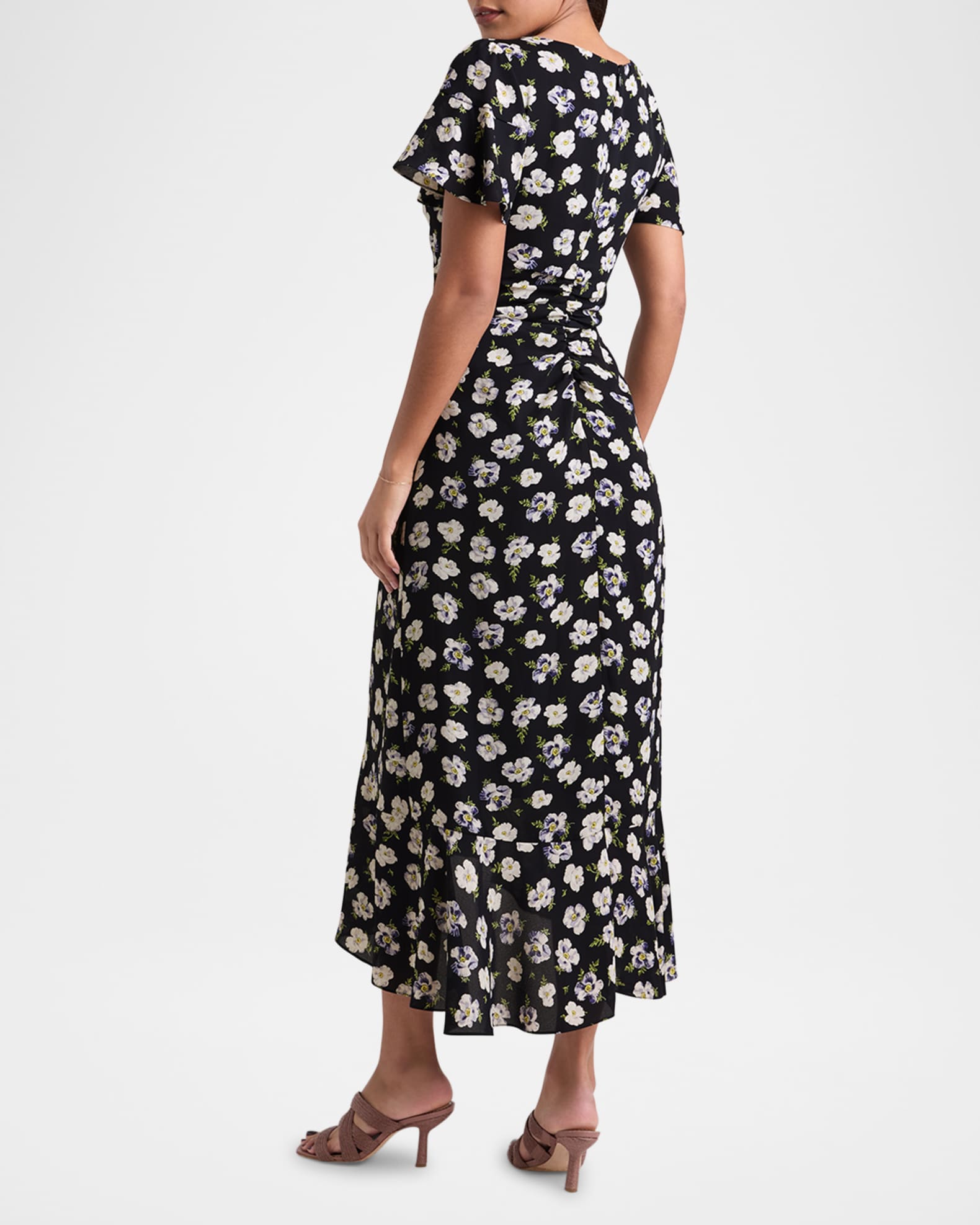 Cinq a Sept Isha Floral Short-Sleeve Dress | Neiman Marcus