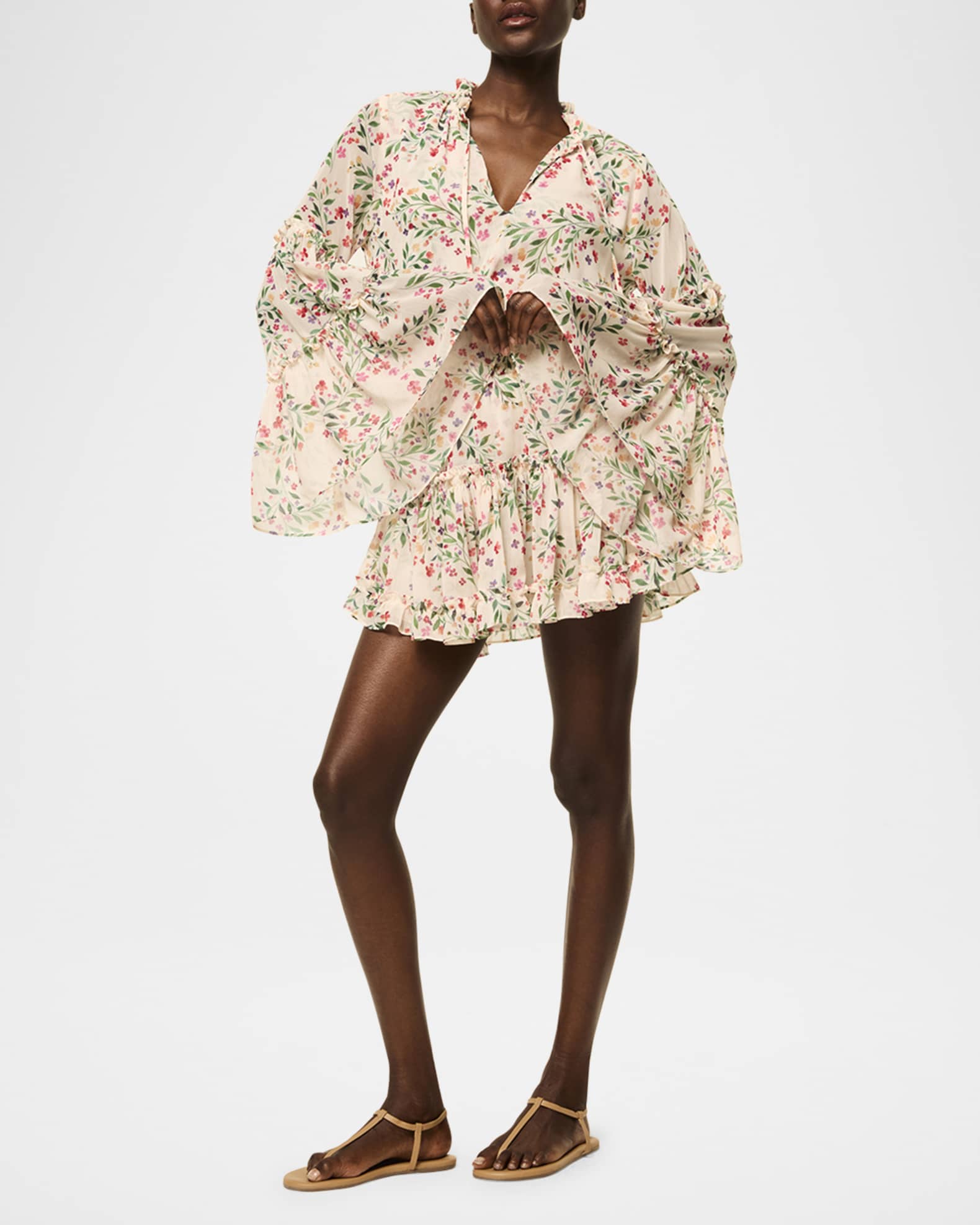 MISA Los Angeles Leeva Chiffon Mini Dress | Neiman Marcus