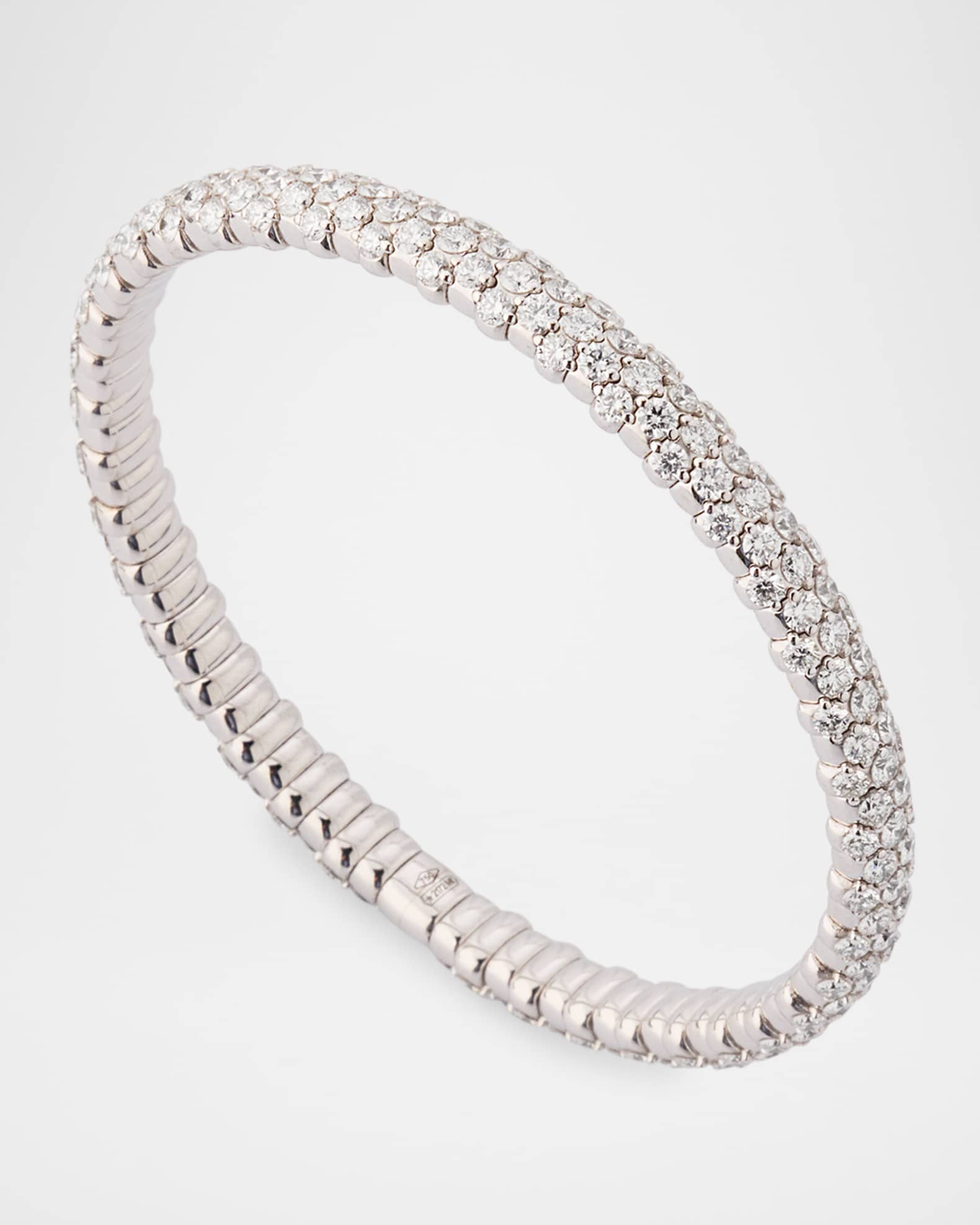 ZYDO 18K White Gold Stretch Bracelet with Diamonds, 6.75"L | Neiman Marcus