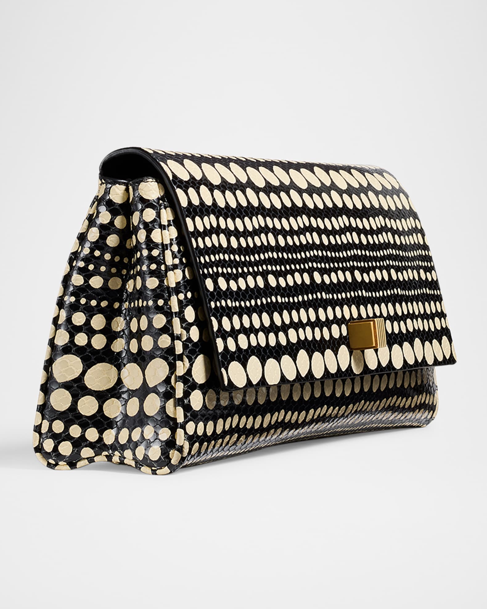 Khaite Audrey Dot Python-Embossed Leather Clutch Bag | Neiman Marcus