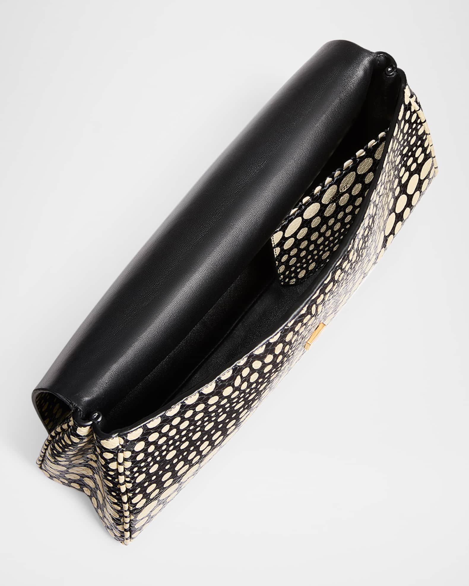 Khaite Audrey Dot Python-Embossed Leather Clutch Bag | Neiman Marcus