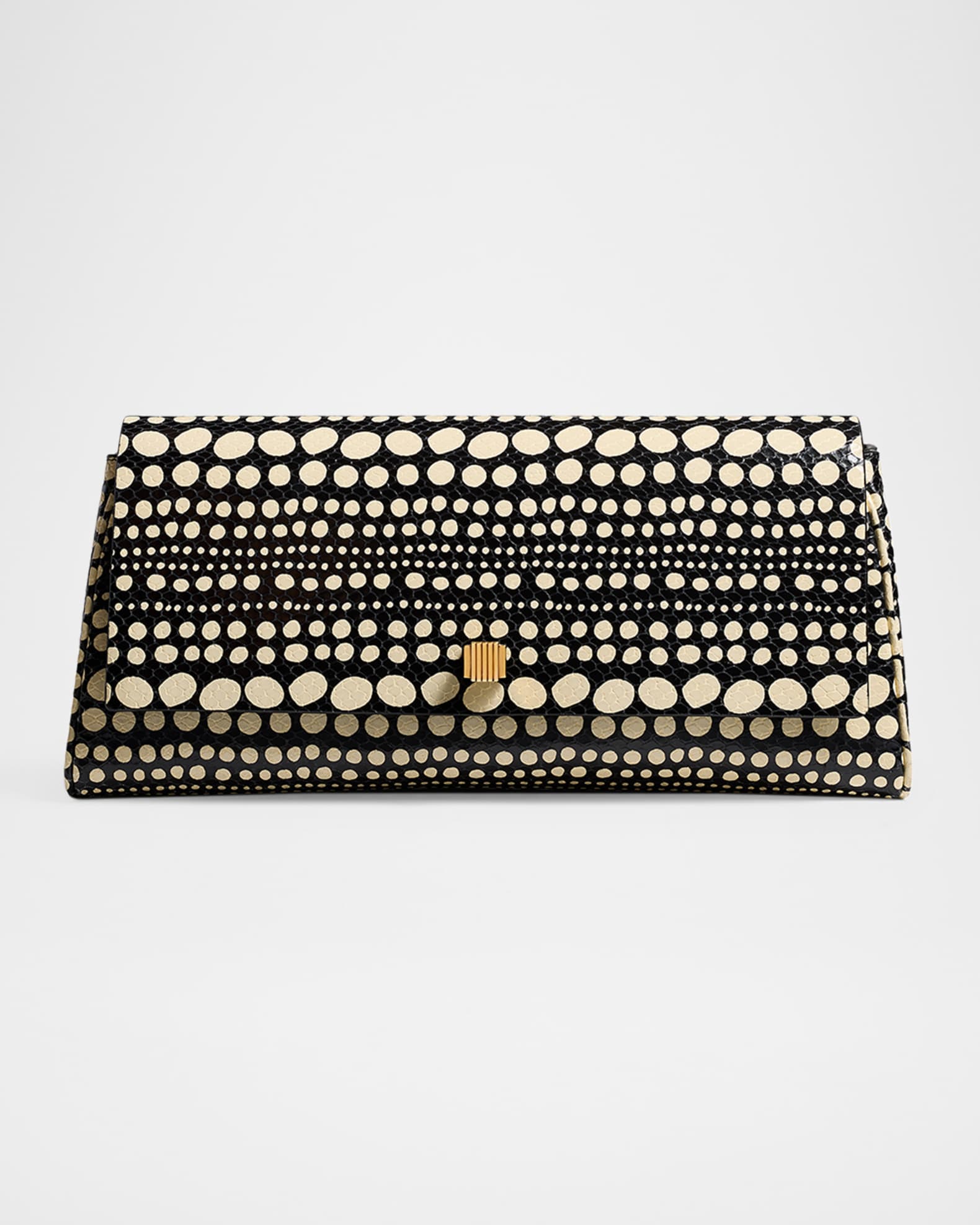 Khaite Audrey Dot Python-Embossed Leather Clutch Bag | Neiman Marcus