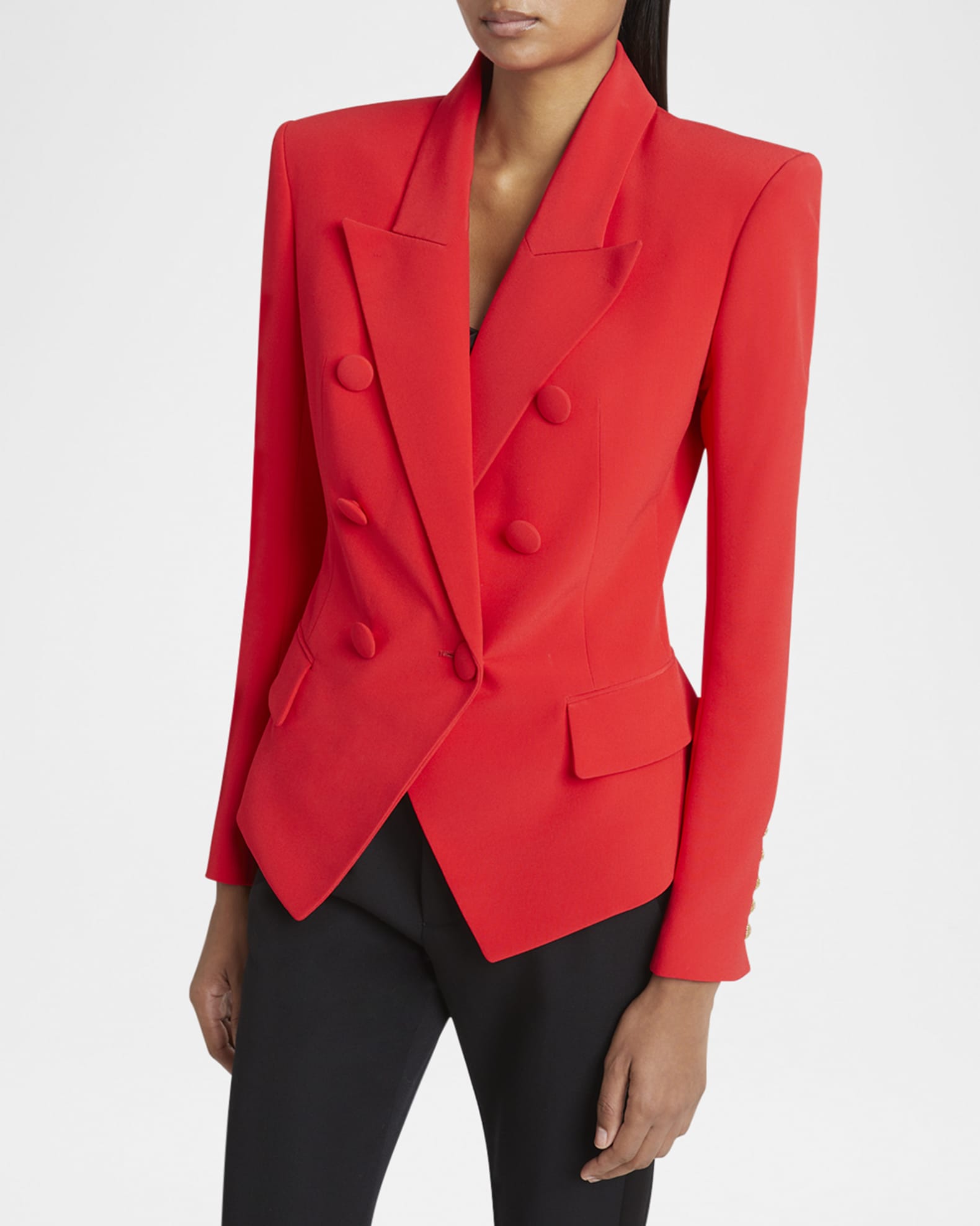Balmain Fitted Double-Breasted Blazer | Neiman Marcus