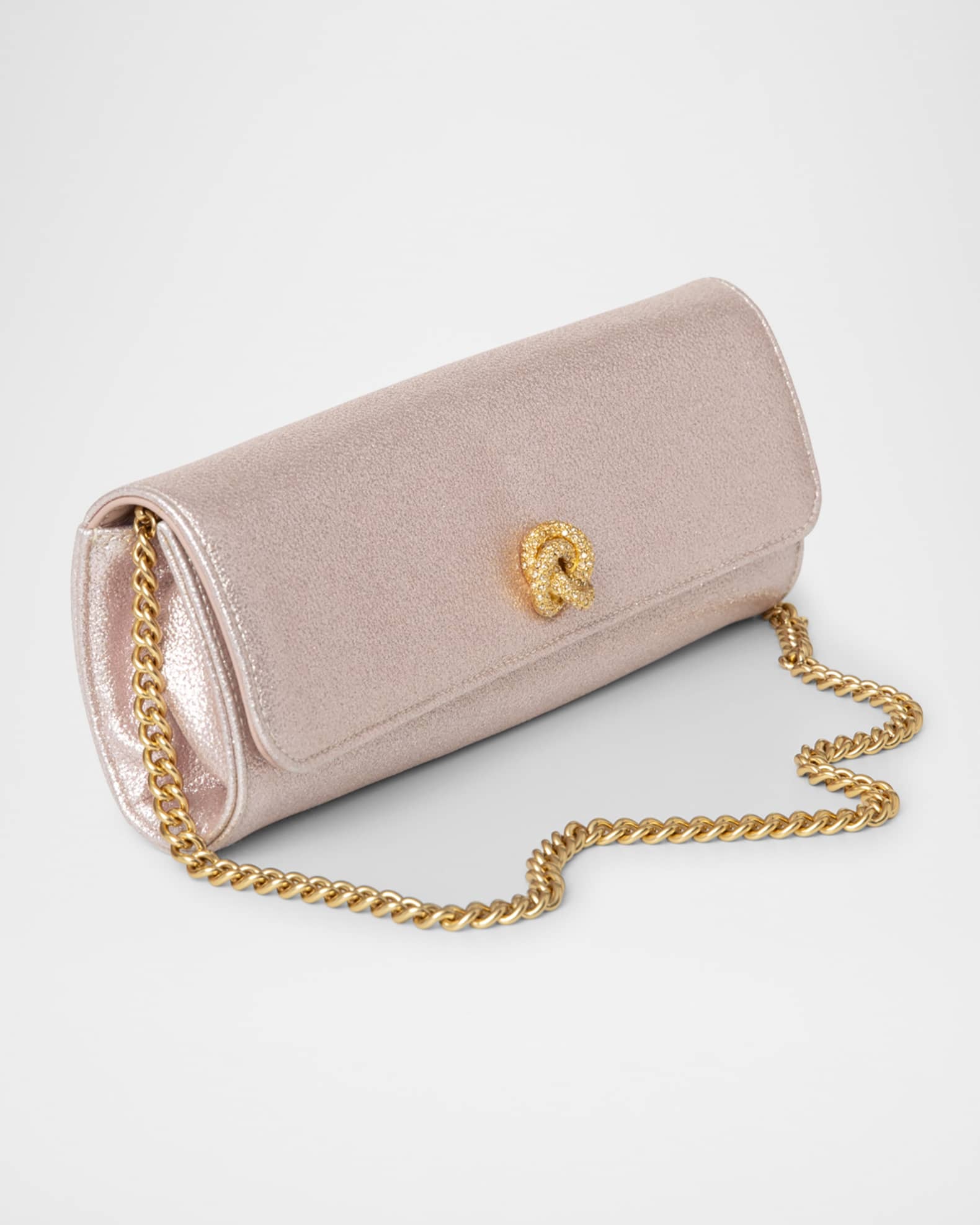 MICHELLE WILHITE Robbie Mini Flap Metallic Clutch Bag | Neiman Marcus