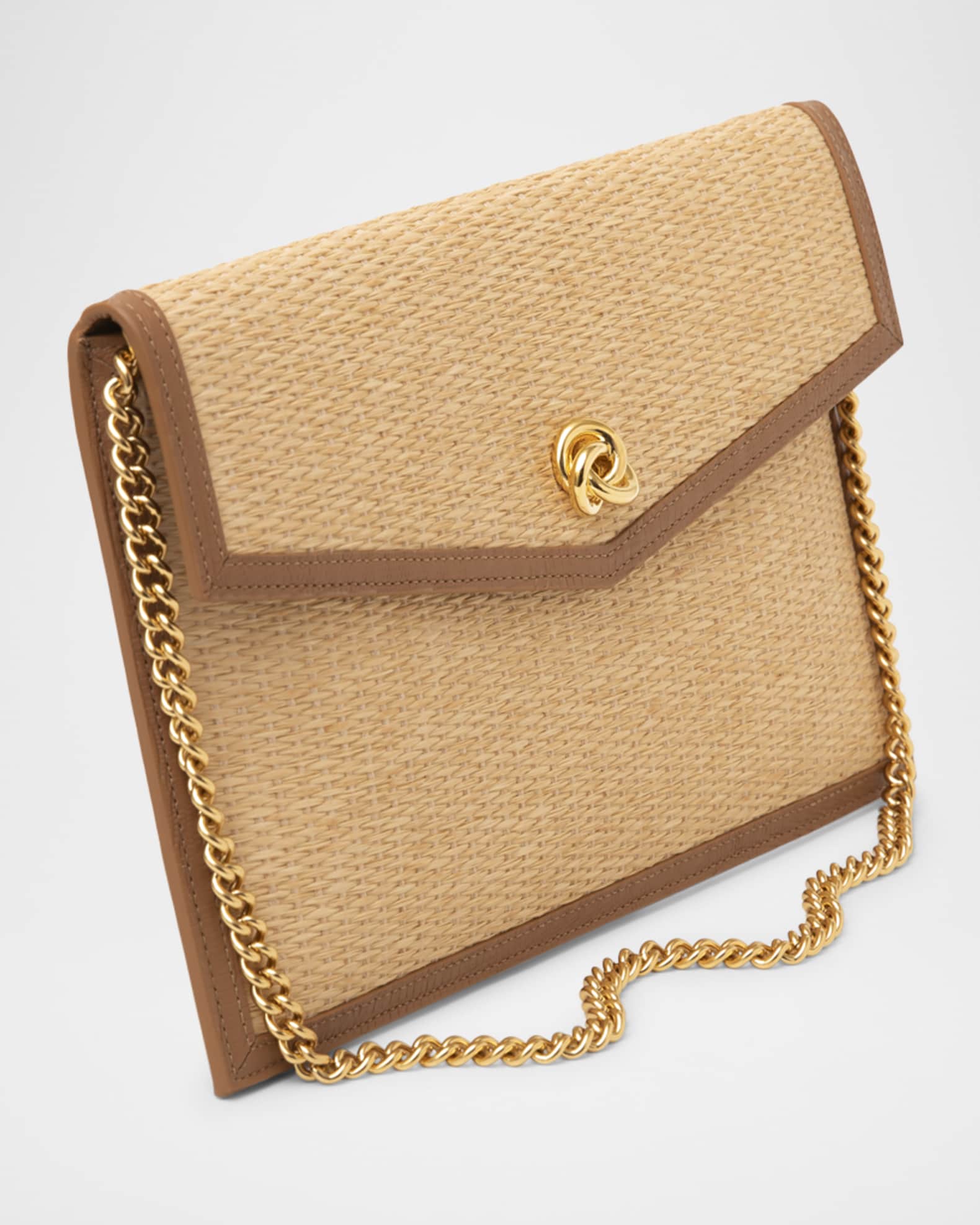 MICHELLE WILHITE Brick Envelope Woven Clutch Bag | Neiman Marcus