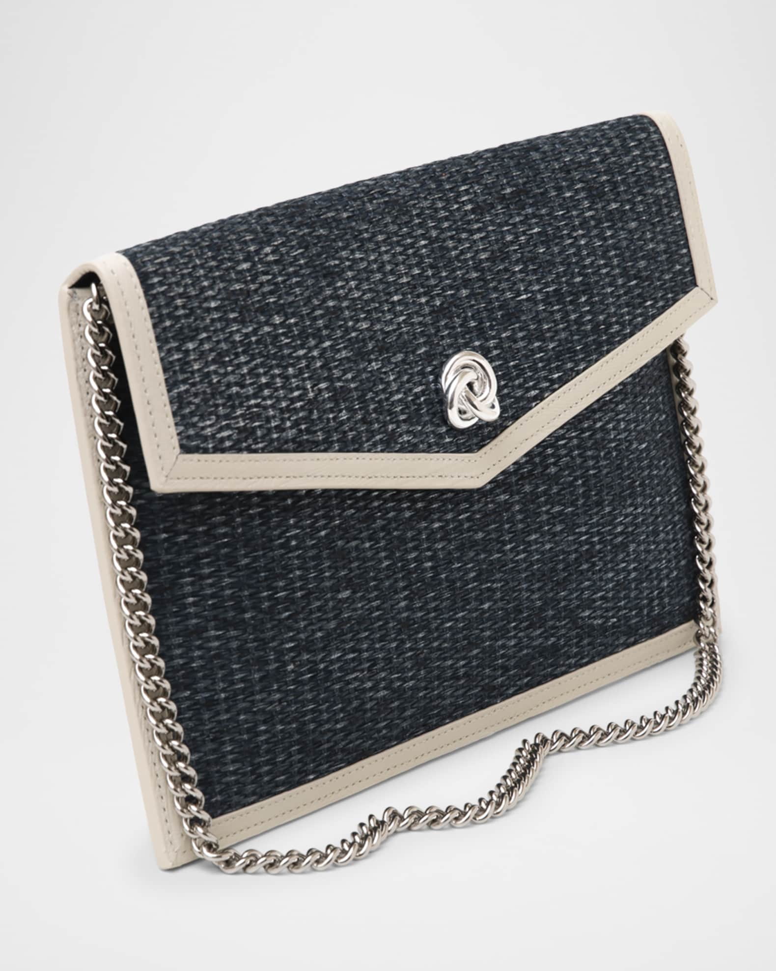 MICHELLE WILHITE Brick Envelope Woven Clutch Bag | Neiman Marcus