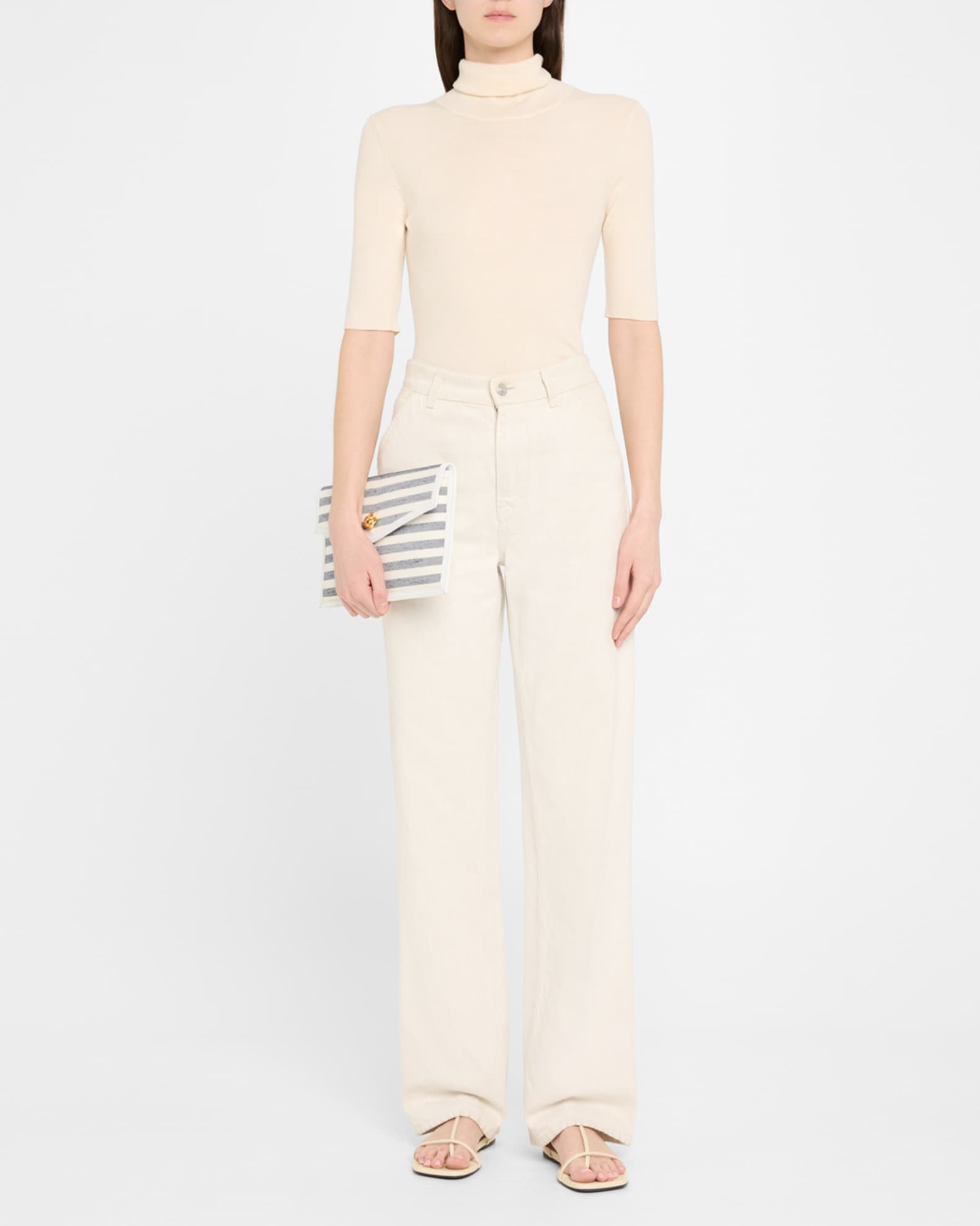 MICHELLE WILHITE Brick Envelope Striped Clutch Bag | Neiman Marcus