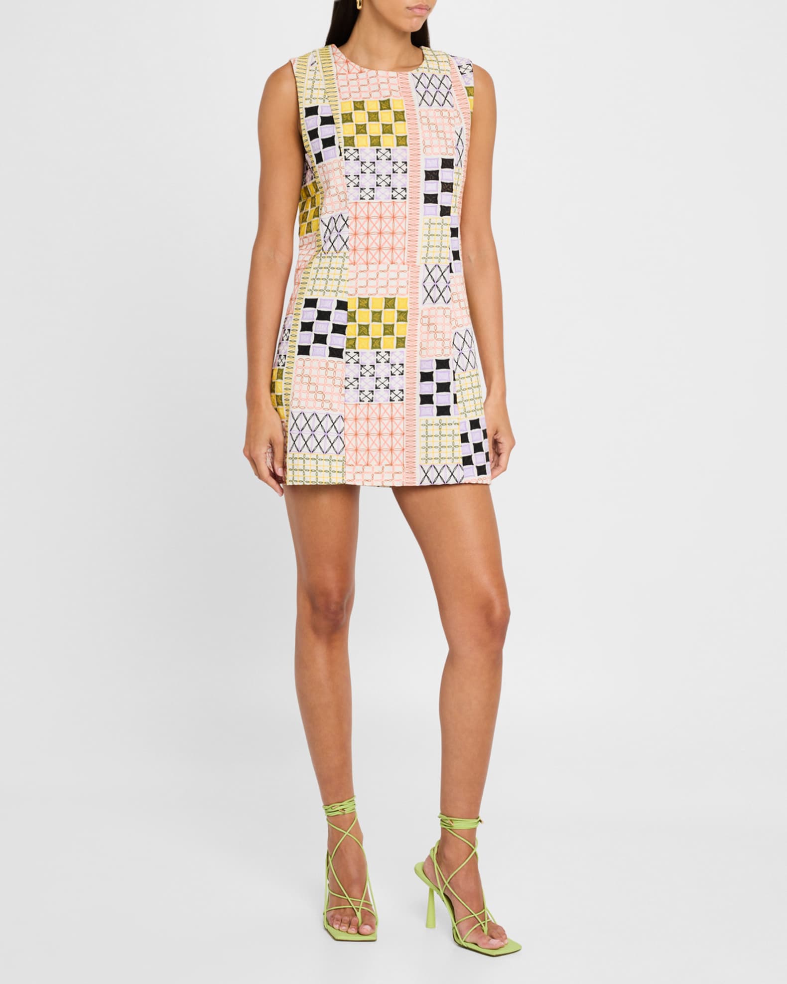 Marie Oliver Sabrina Sleeveless Embroidered Mini Dress | Neiman Marcus