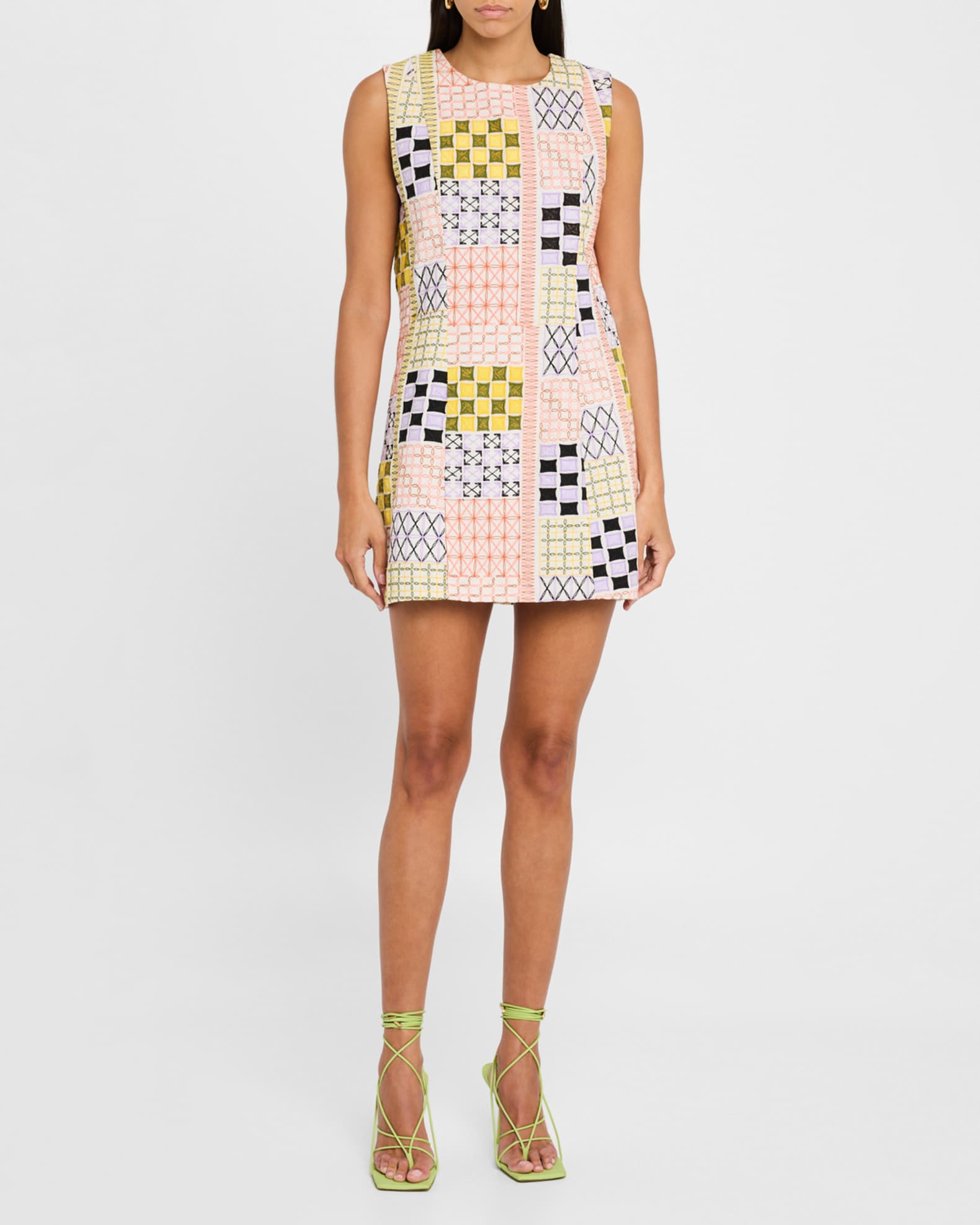 Marie Oliver Sabrina Sleeveless Embroidered Mini Dress | Neiman Marcus